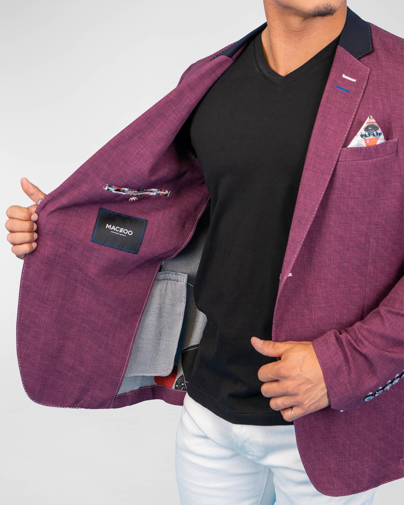 Maceoo Men's Unconstructed Contrast-Collar Blazer | Neiman Marcus