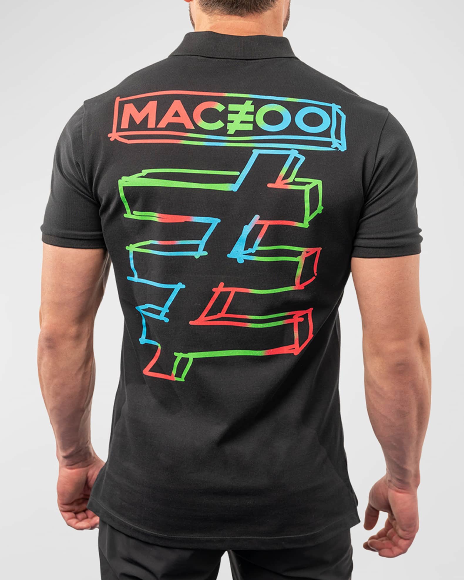 Maceoo Men's Polo Shirt with Multicolor Logo | Neiman Marcus