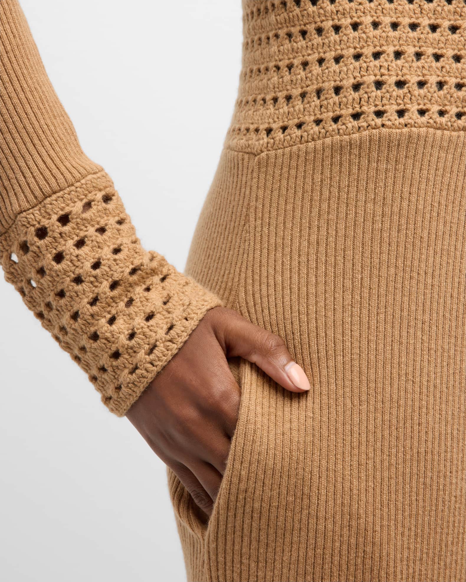 Jason Wu Crochet-Detail Long Cashmere Cardigan | Neiman Marcus