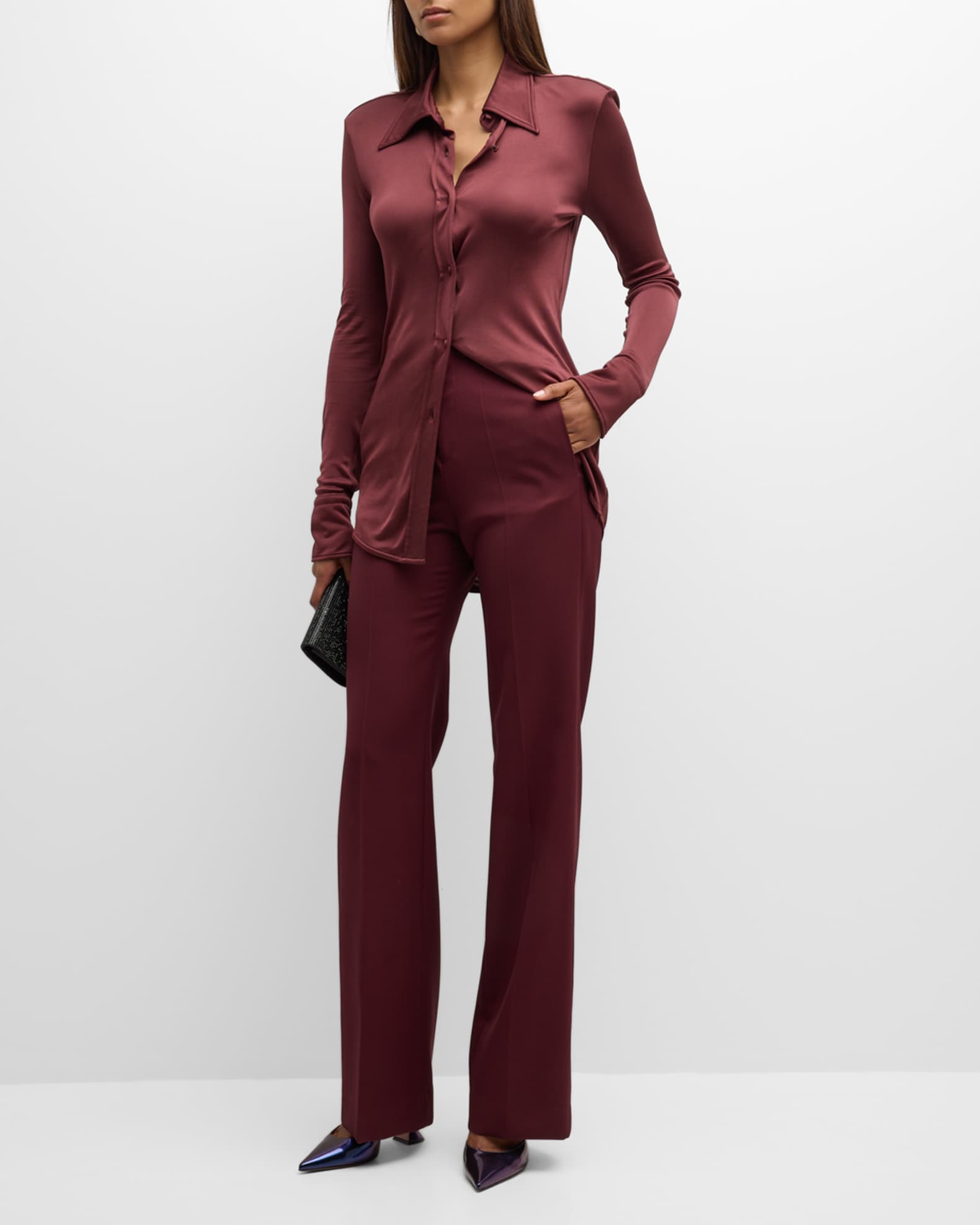 BITE Studios Credo Wool Straight-Leg Trousers | Neiman Marcus