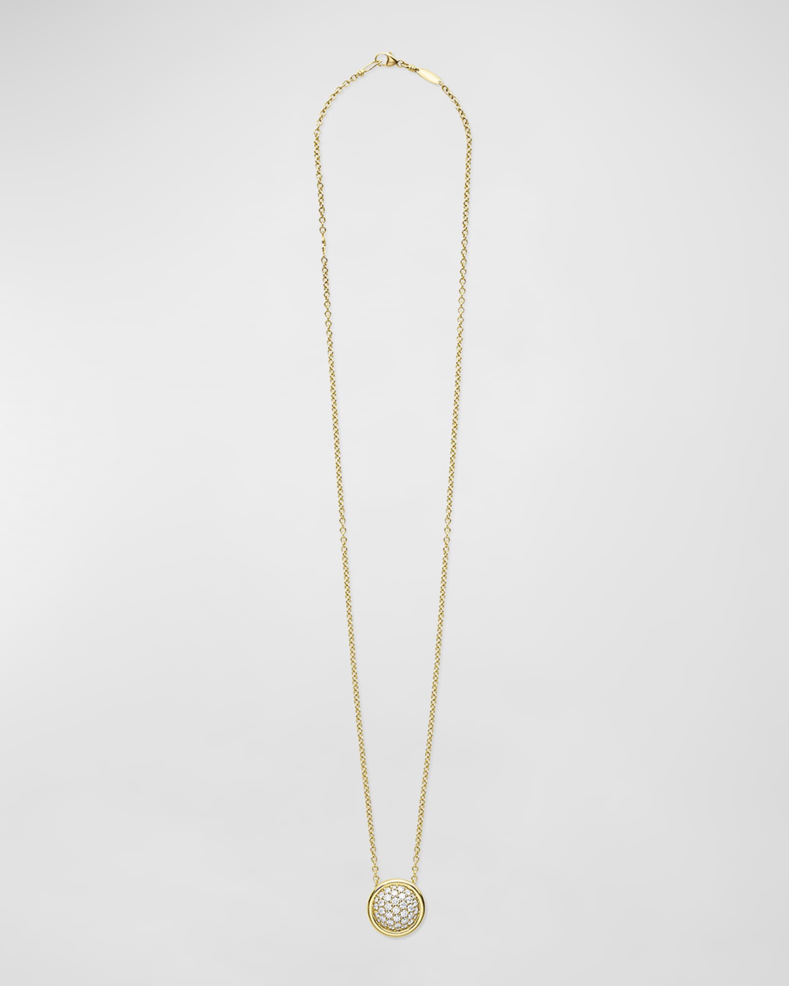 LAGOS 18K Meridian Diamond Pave 15mm Circle Pendant Necklace, 16-18"L ...