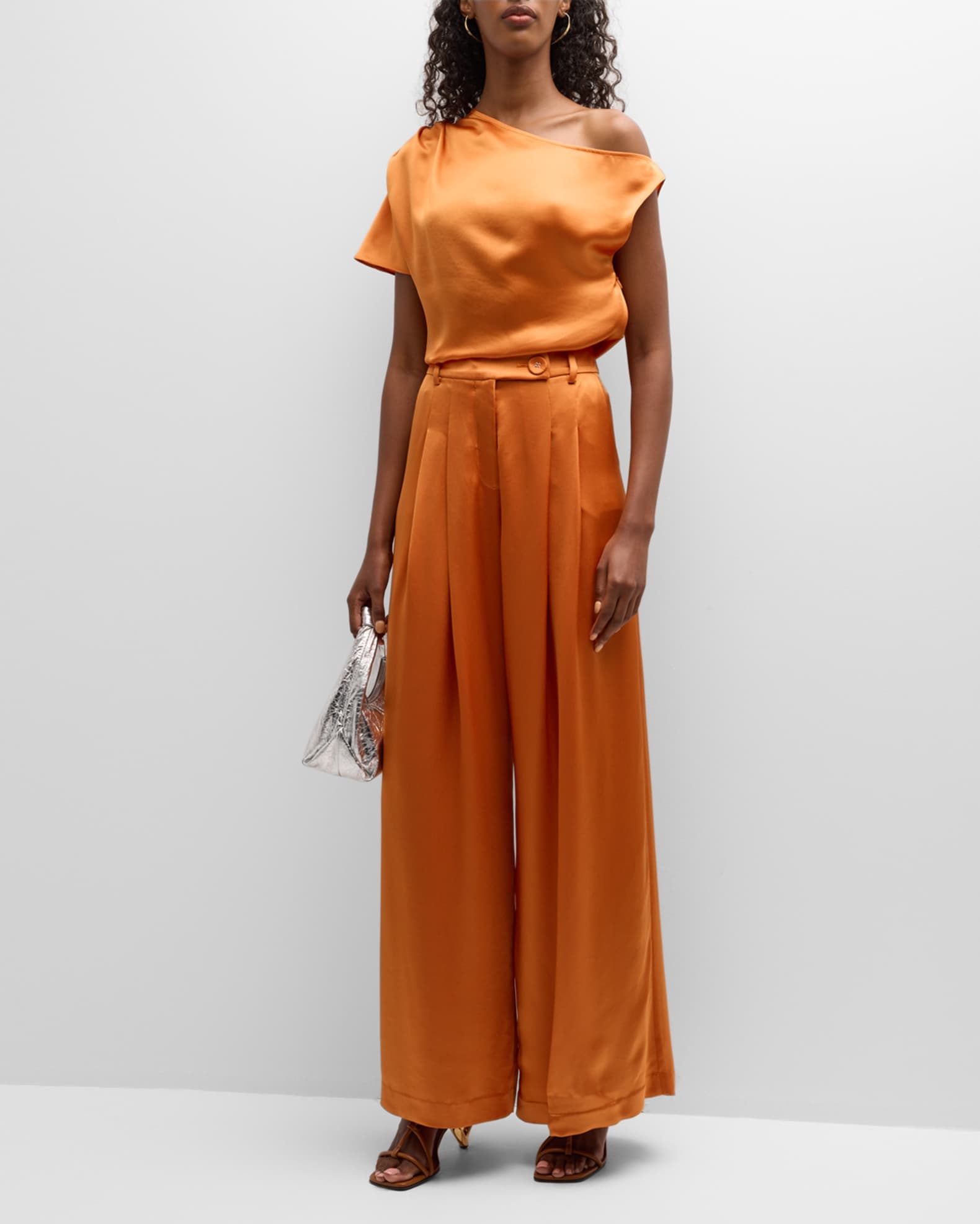 Anna Quan Mateo Pleated Wide-Leg Pants | Neiman Marcus