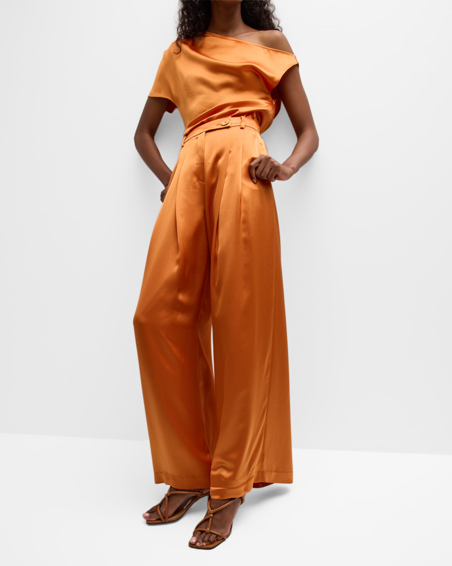 Anna Quan Mateo Pleated Wide-Leg Pants | Neiman Marcus
