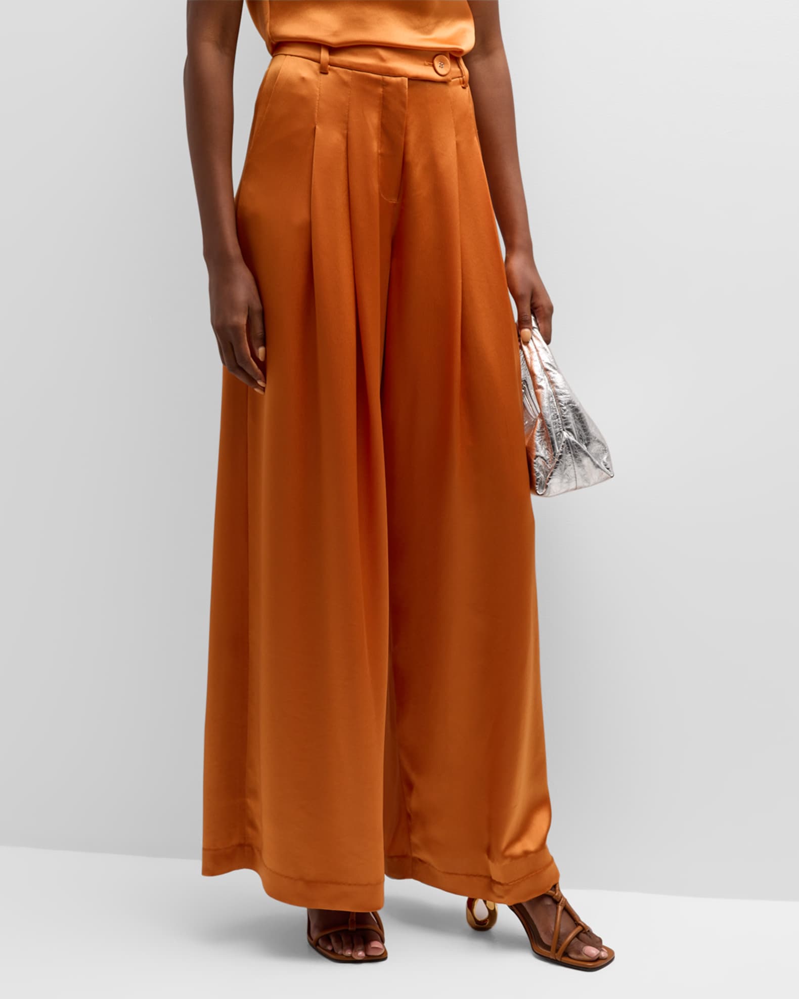 Anna Quan Mateo Pleated Wide-Leg Pants | Neiman Marcus