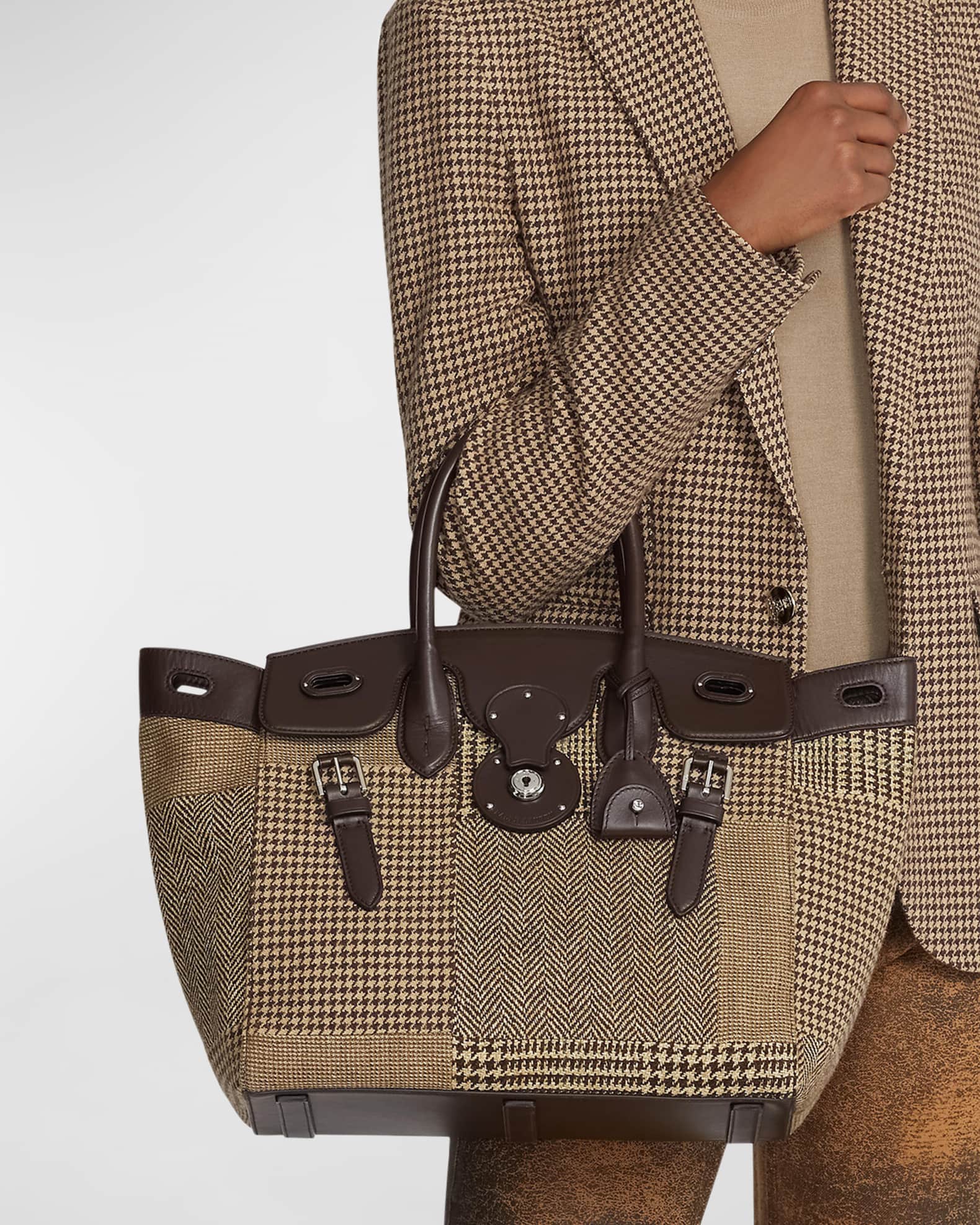 Ralph Lauren Collection Ricky 33 Suit Patchwork Top-Handle Bag | Neiman ...