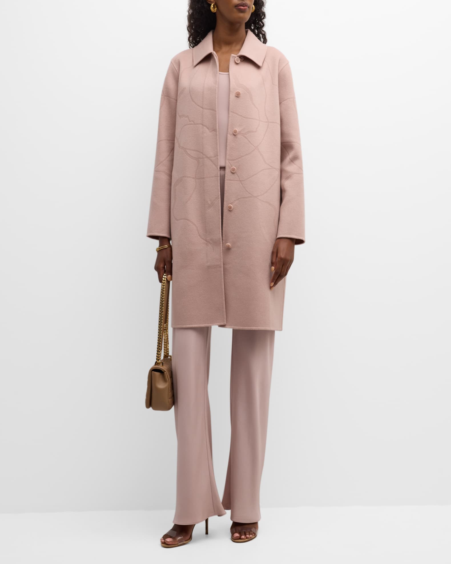 TSE Cashmere Double-Face Cashmere Embossed Coat | Neiman Marcus