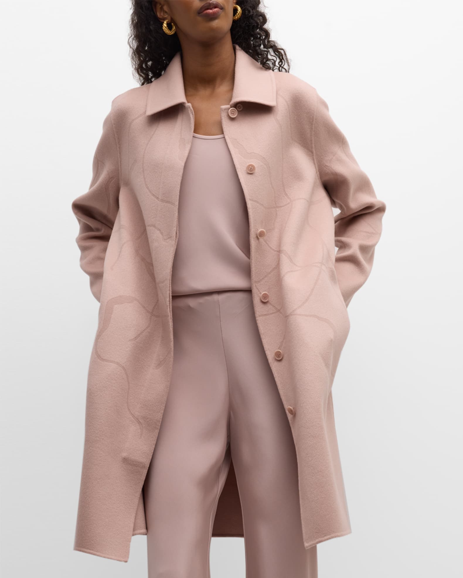 TSE Cashmere Double-Face Cashmere Embossed Coat | Neiman Marcus