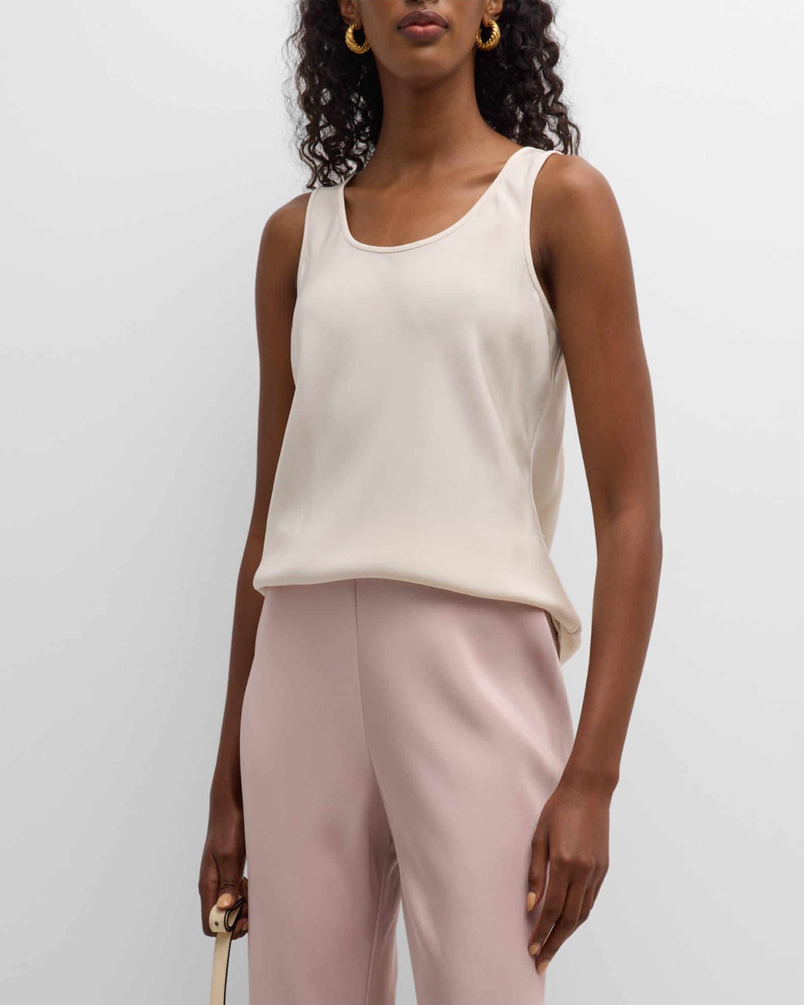 TSE Cashmere Silk Scoop-Neck Tank | Neiman Marcus