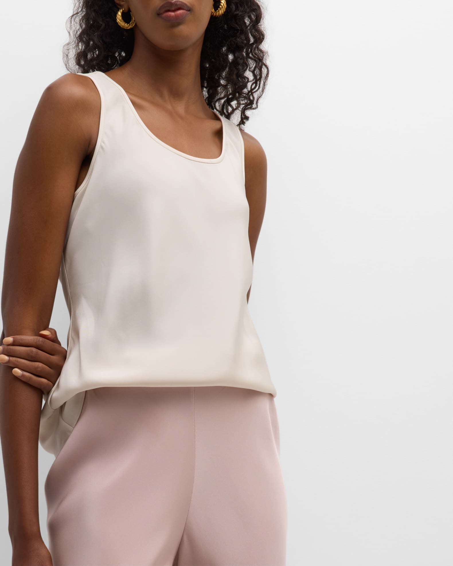 TSE Cashmere Silk Scoop-Neck Tank | Neiman Marcus
