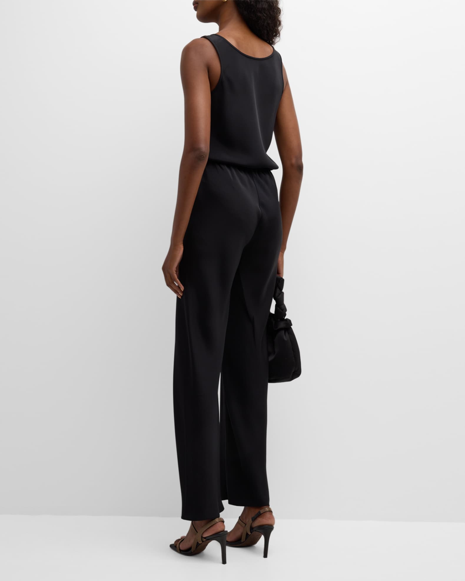 High-Rise Straight-Leg Silk Pants | Neiman Marcus