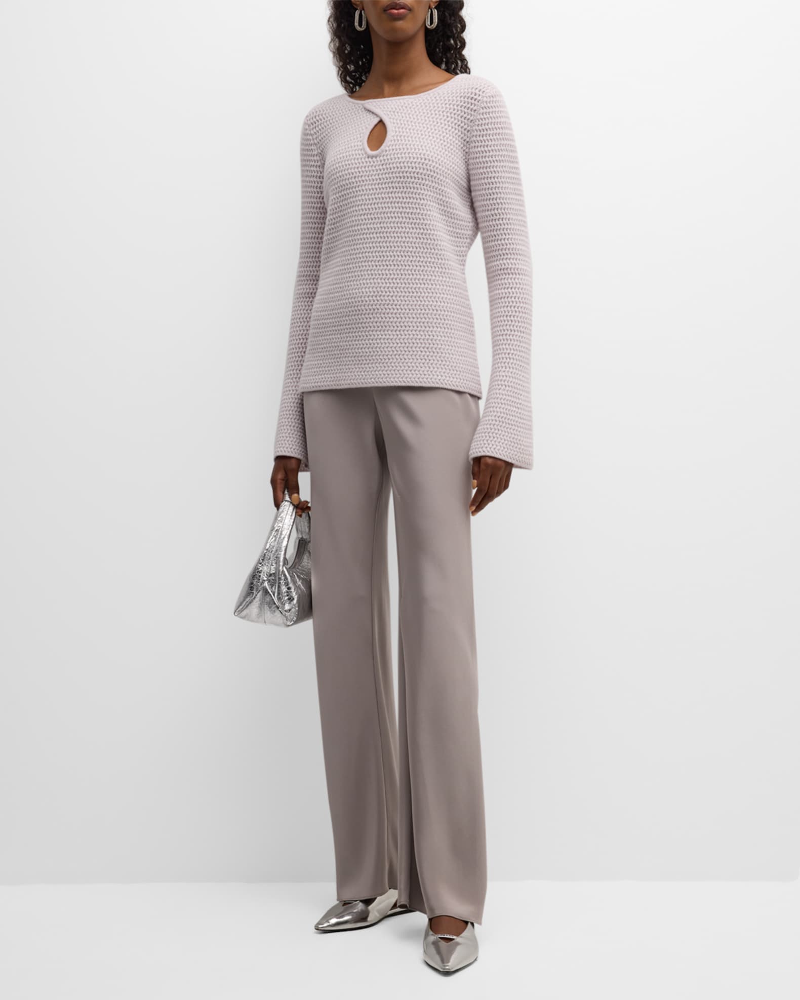 TSE Cashmere Recycled Cashmere Cutout Knit Sweater | Neiman Marcus