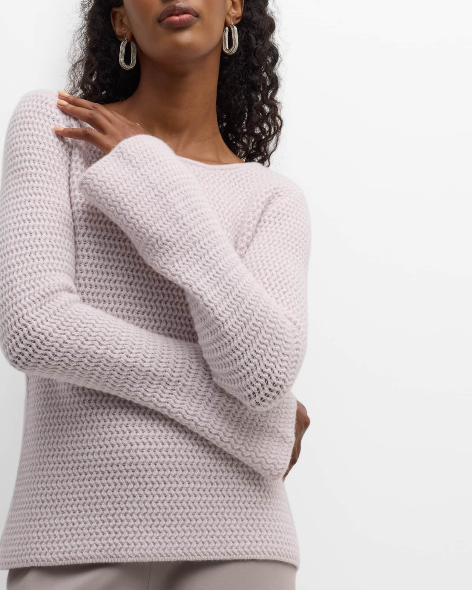 TSE Cashmere Recycled Cashmere Cutout Knit Sweater | Neiman Marcus