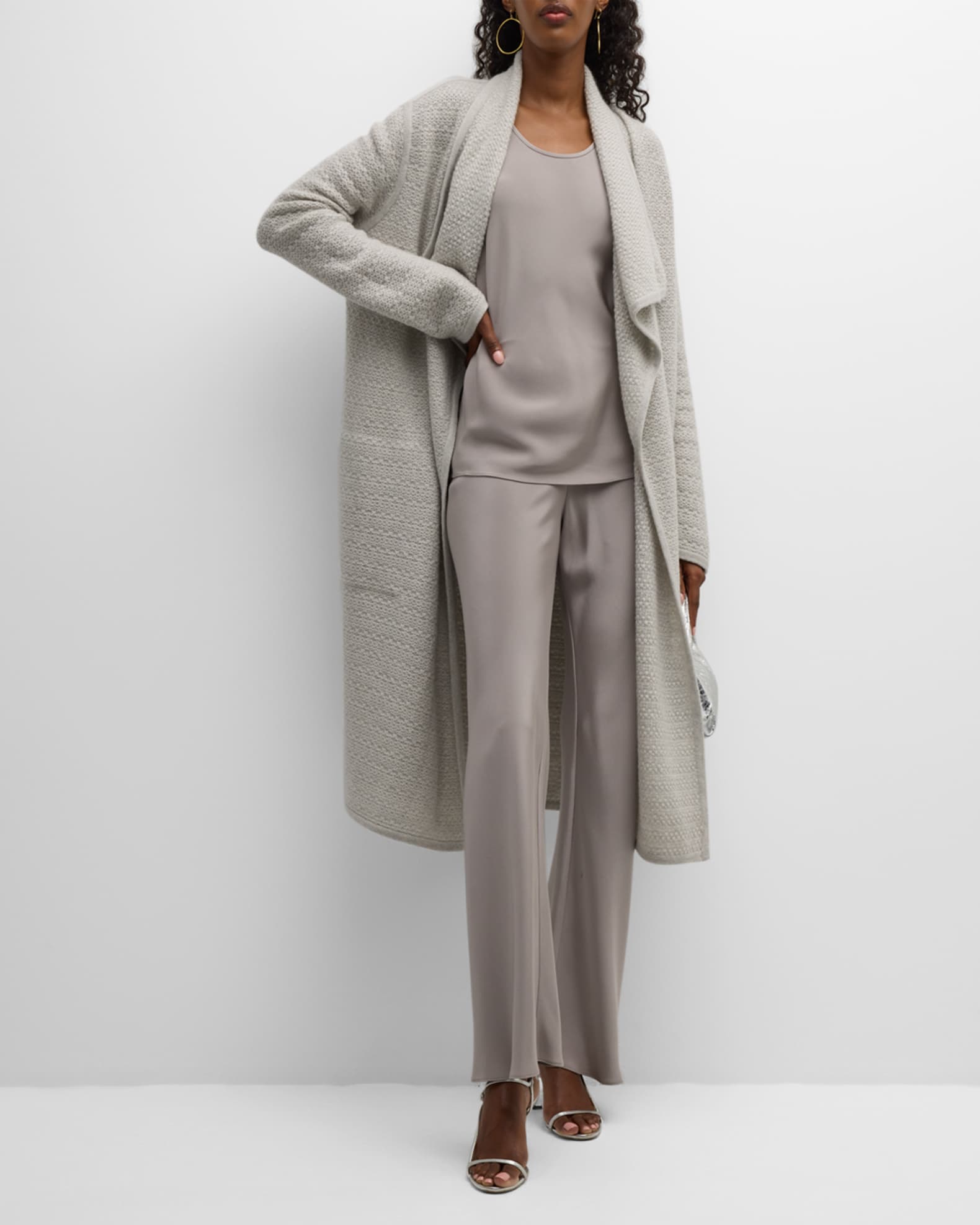 TSE Cashmere Cashmere Textured Open-Front Cardigan | Neiman Marcus