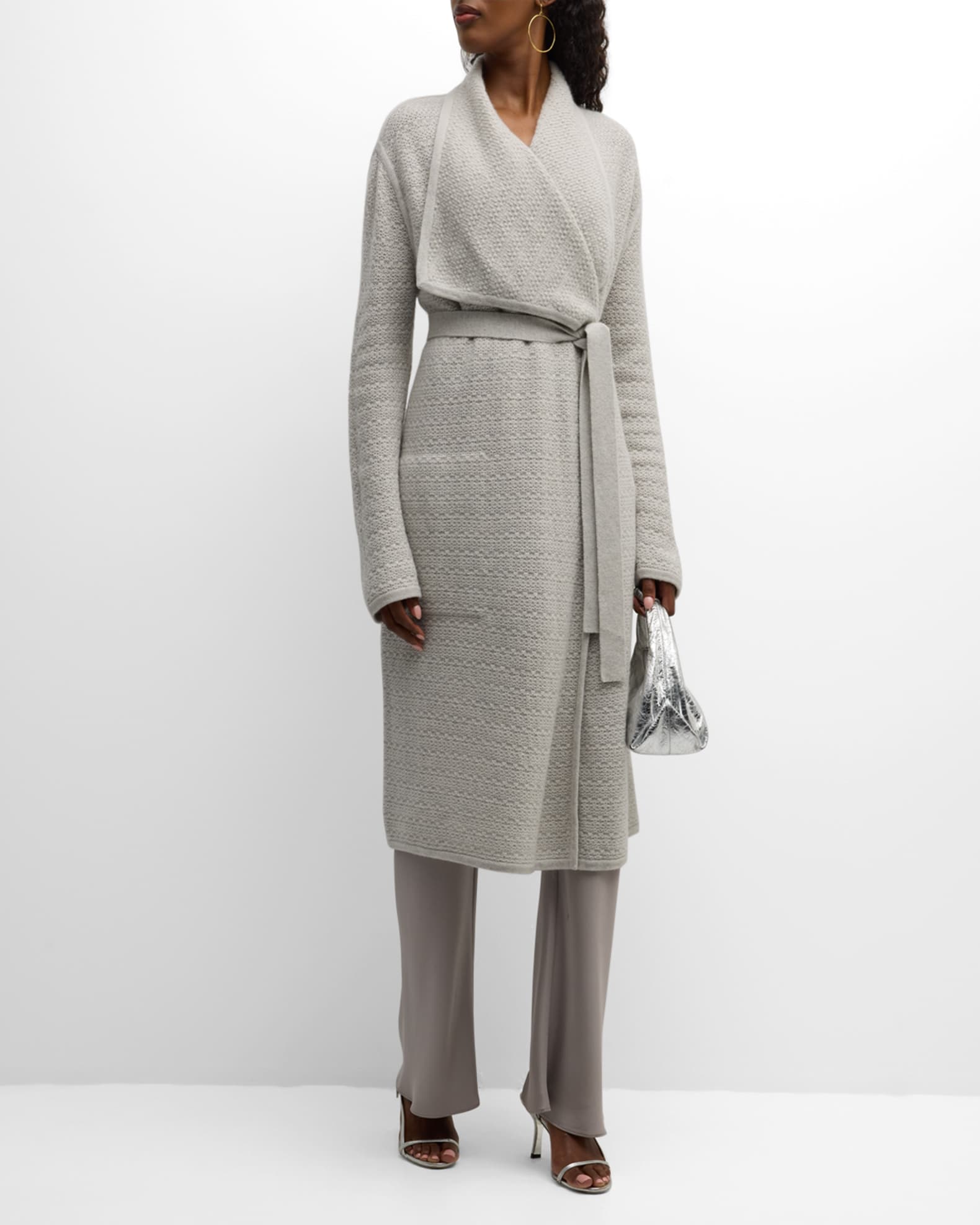 TSE Cashmere Cashmere Textured Open-Front Cardigan | Neiman Marcus
