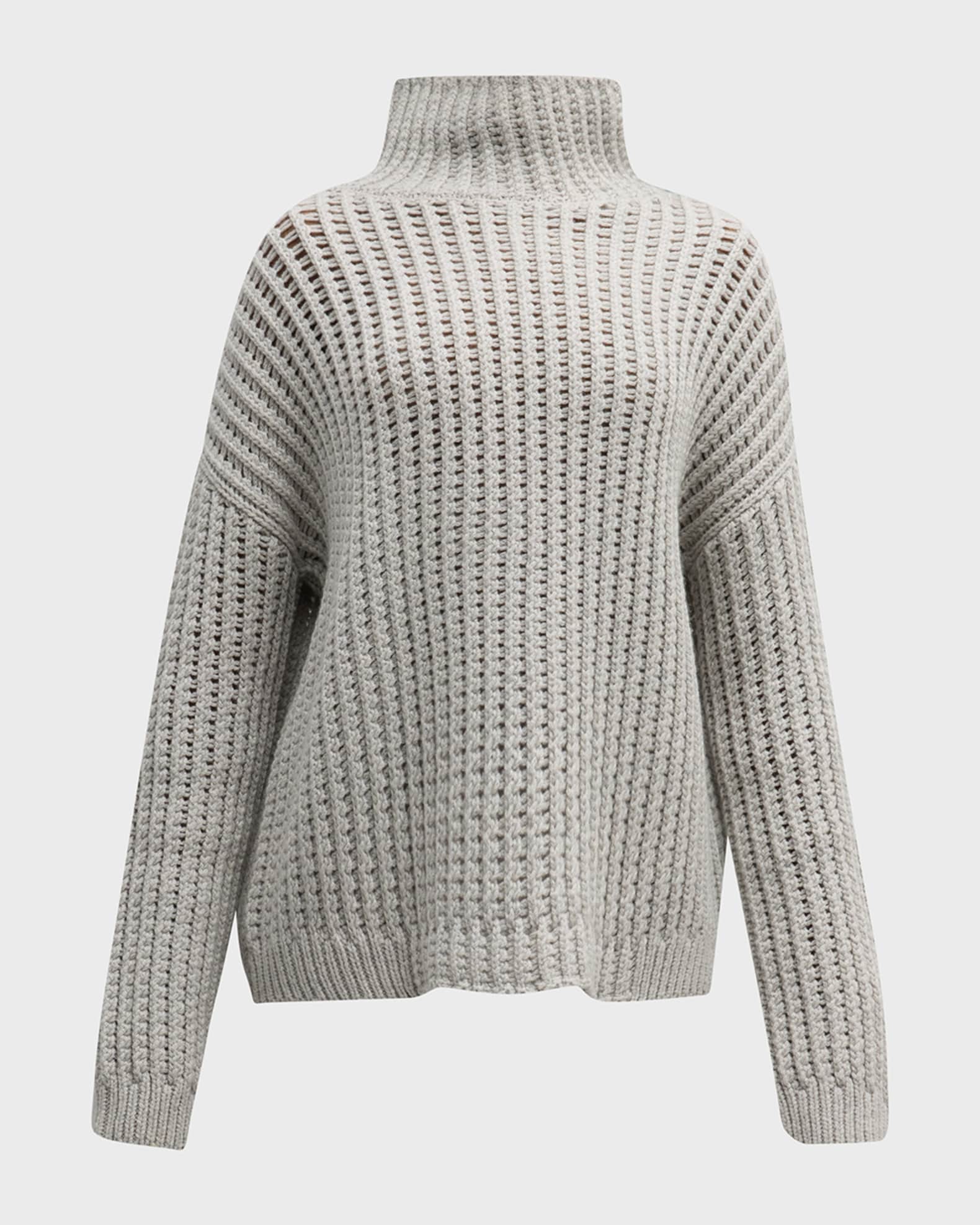 TSE Cashmere Oversized Basketweave Turtleneck Sweater | Neiman Marcus