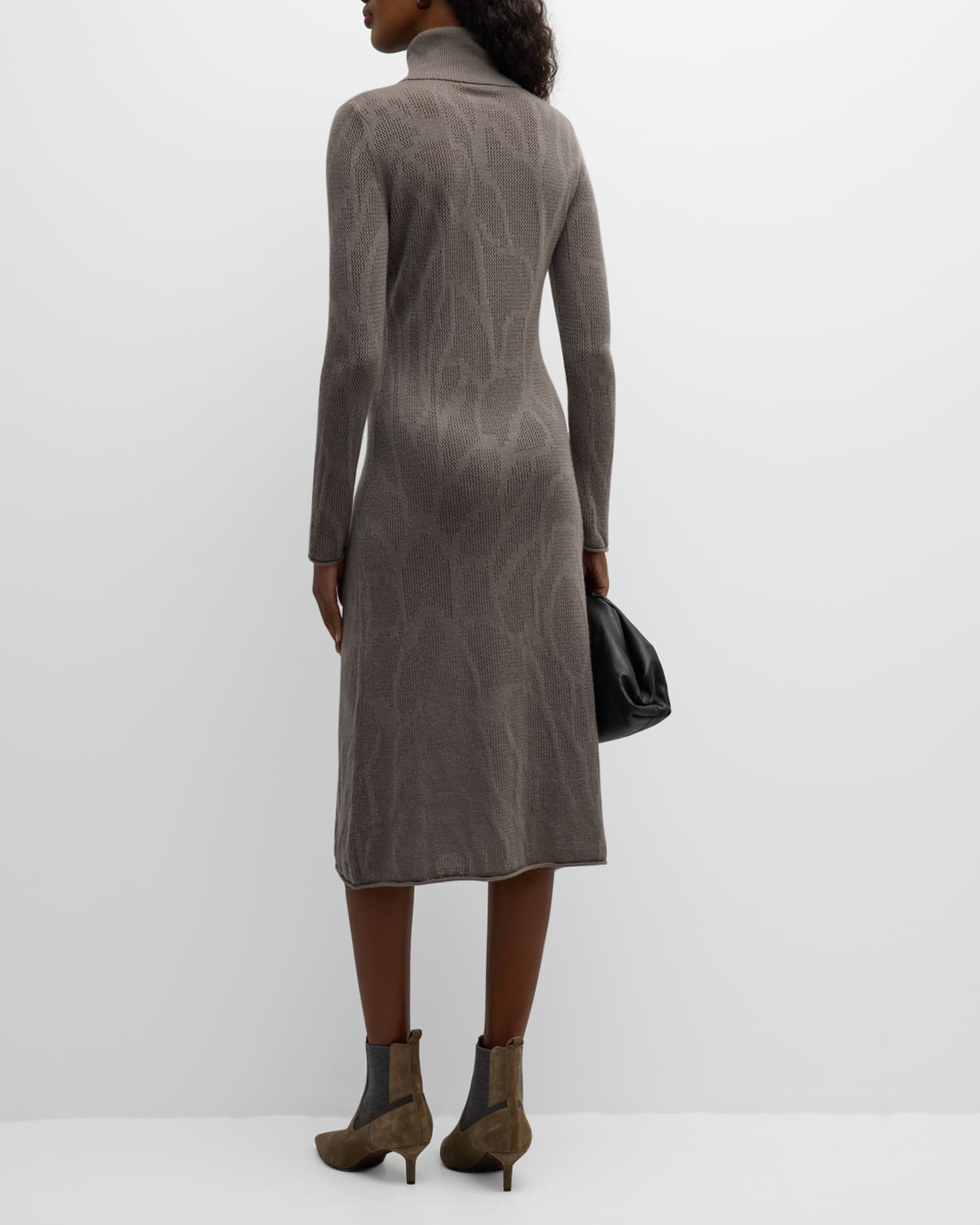 TSE Cashmere Cashmere Ribbed Turtleneck Midi Dress | Neiman Marcus