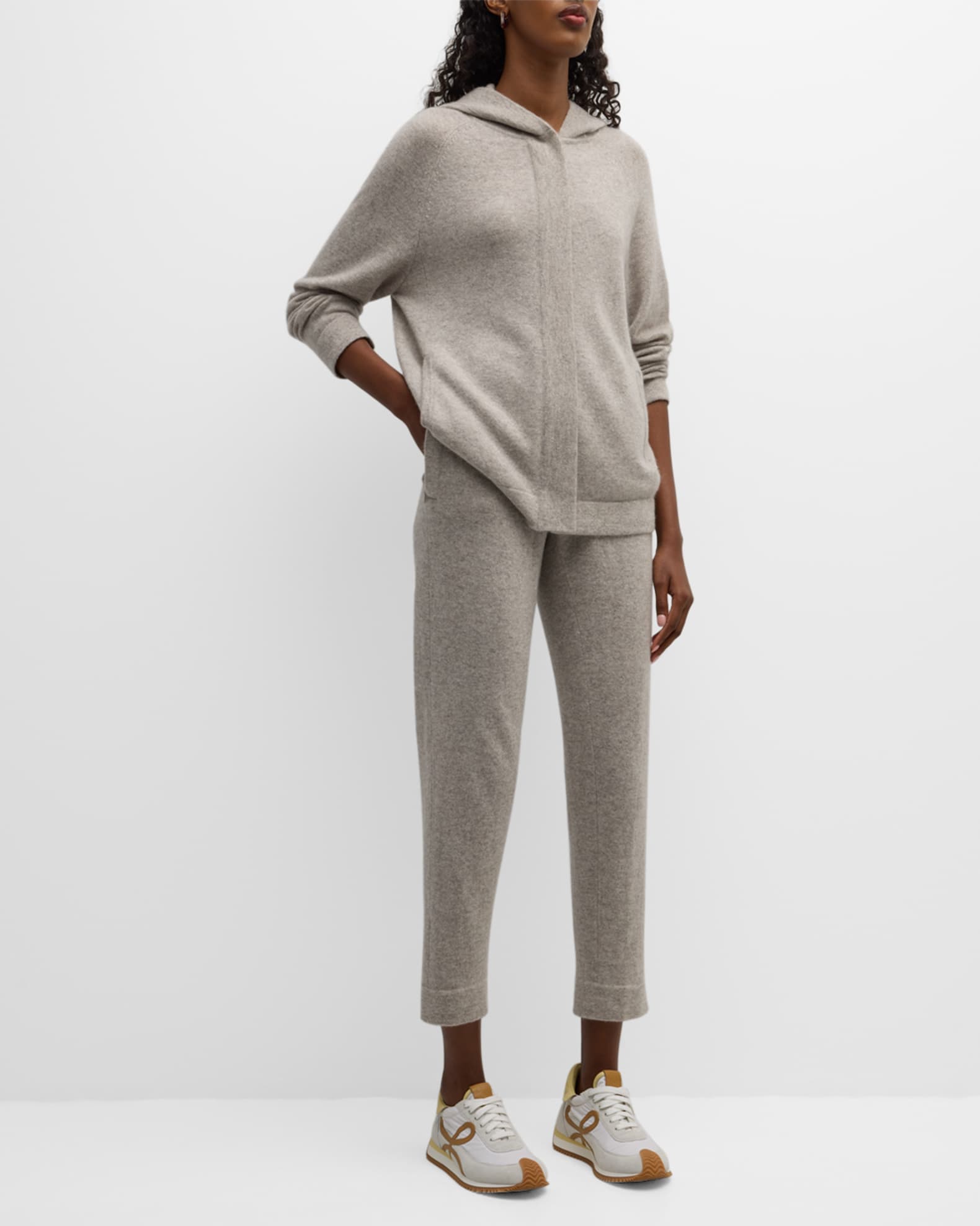 TSE Cashmere Recycled Cashmere Zip-Front Hoodie | Neiman Marcus