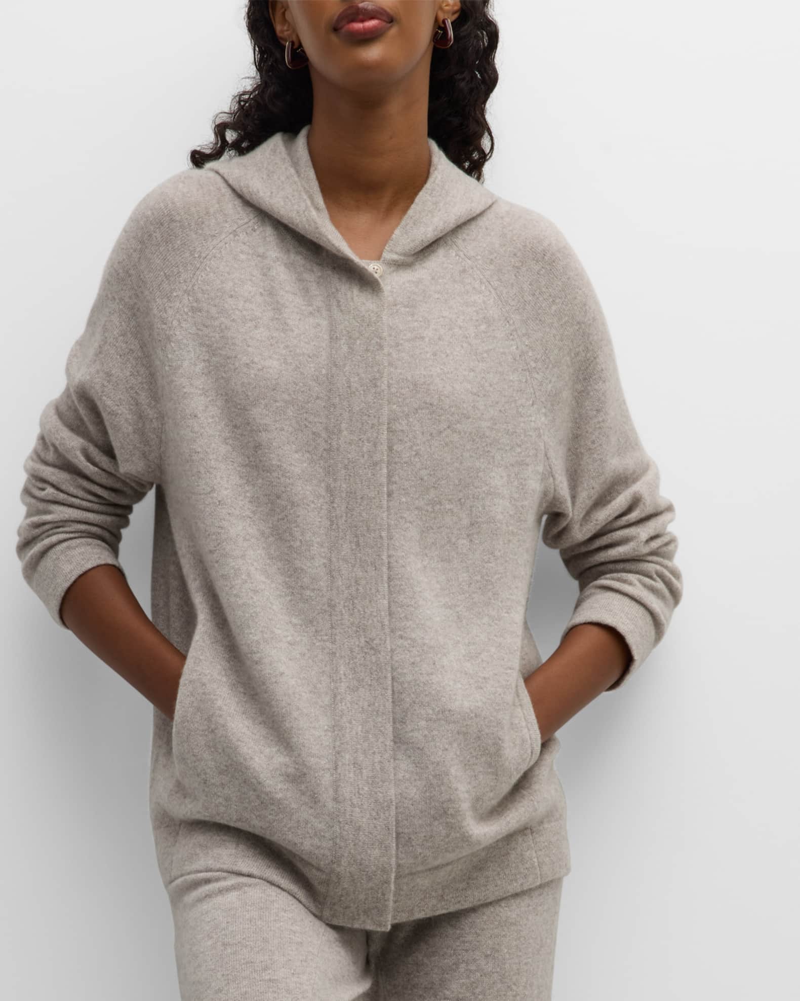 TSE Cashmere Recycled Cashmere Zip-Front Hoodie | Neiman Marcus
