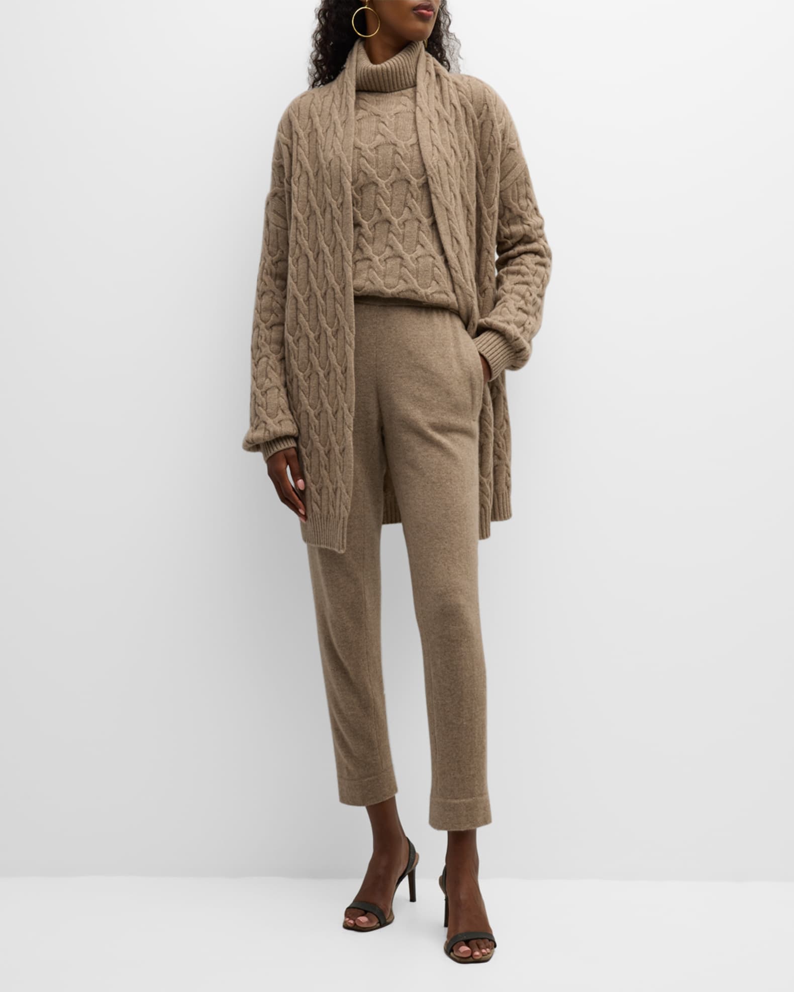 TSE Cashmere Recycled Cashmere Cable-Knit Turtleneck Sweater | Neiman ...