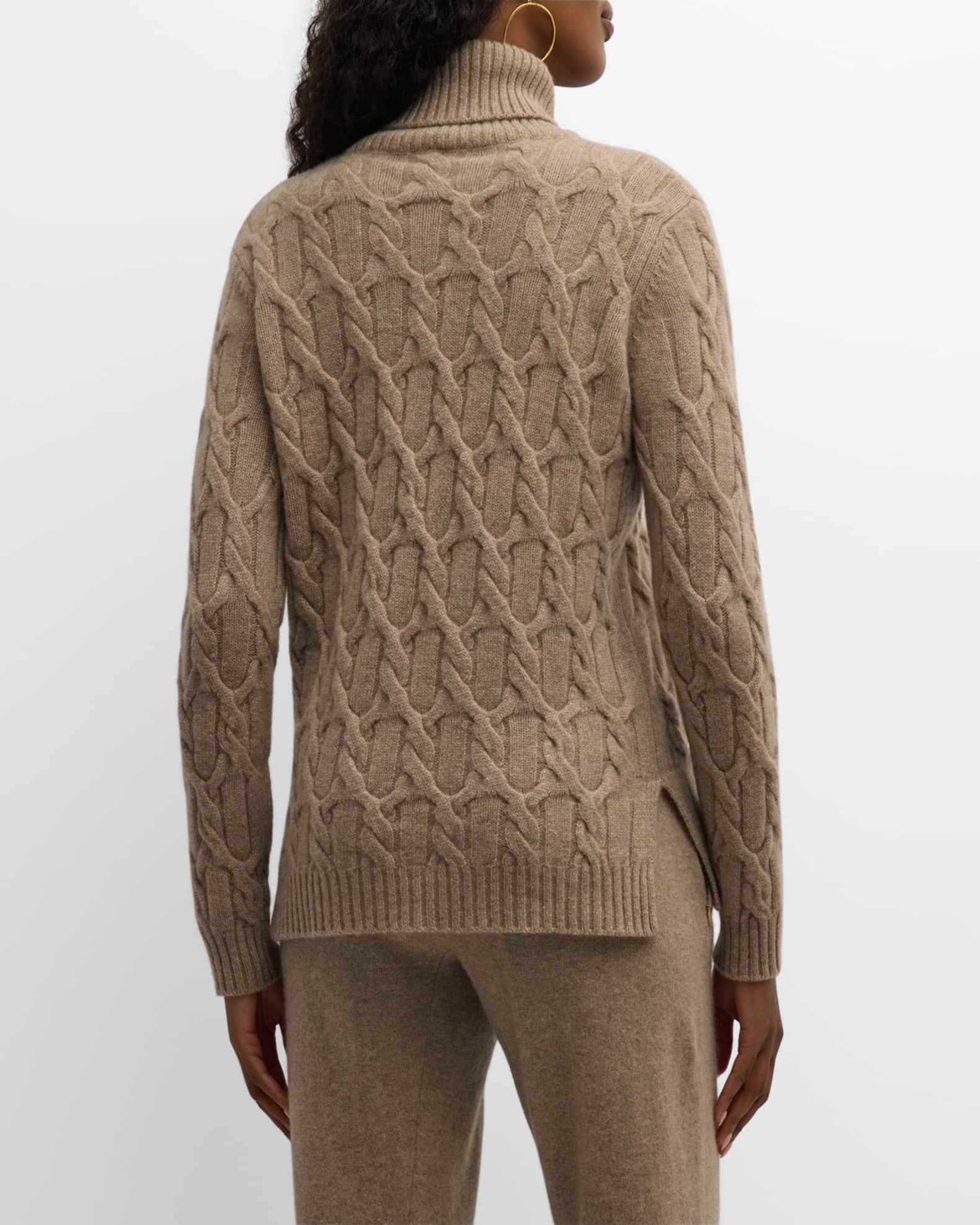 TSE Cashmere Recycled Cashmere Cable-Knit Turtleneck Sweater | Neiman ...