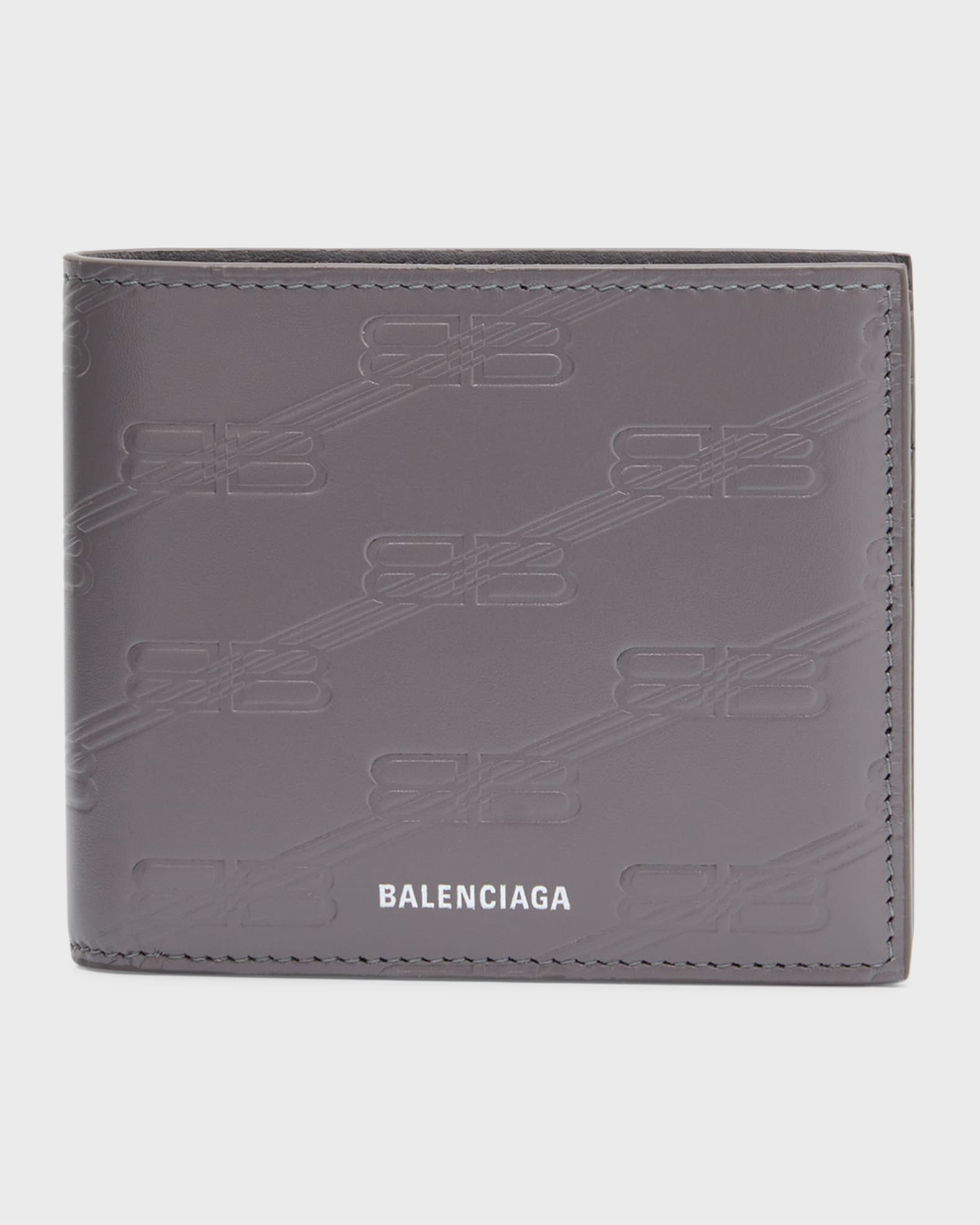 Balenciaga Men's BB Monogram Embossed Leather Billfold Wallet | Neiman ...