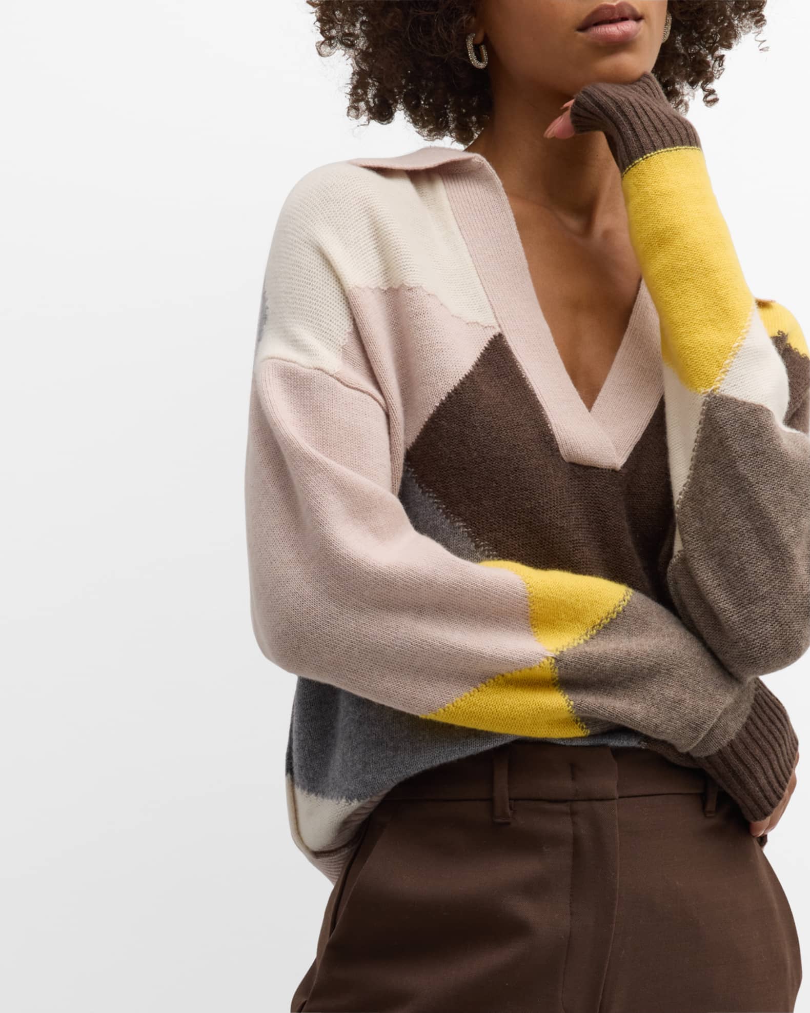 Marella Patio Colorblock Merino Wool Sweater | Neiman Marcus