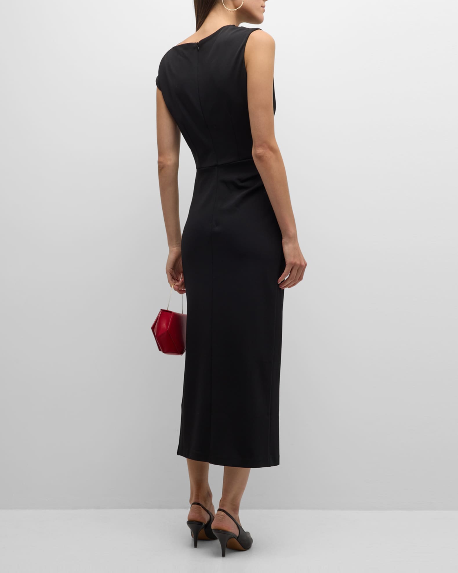 Marella Flo Cutout Cap-Sleeve Cowl-Neck Midi Dress | Neiman Marcus
