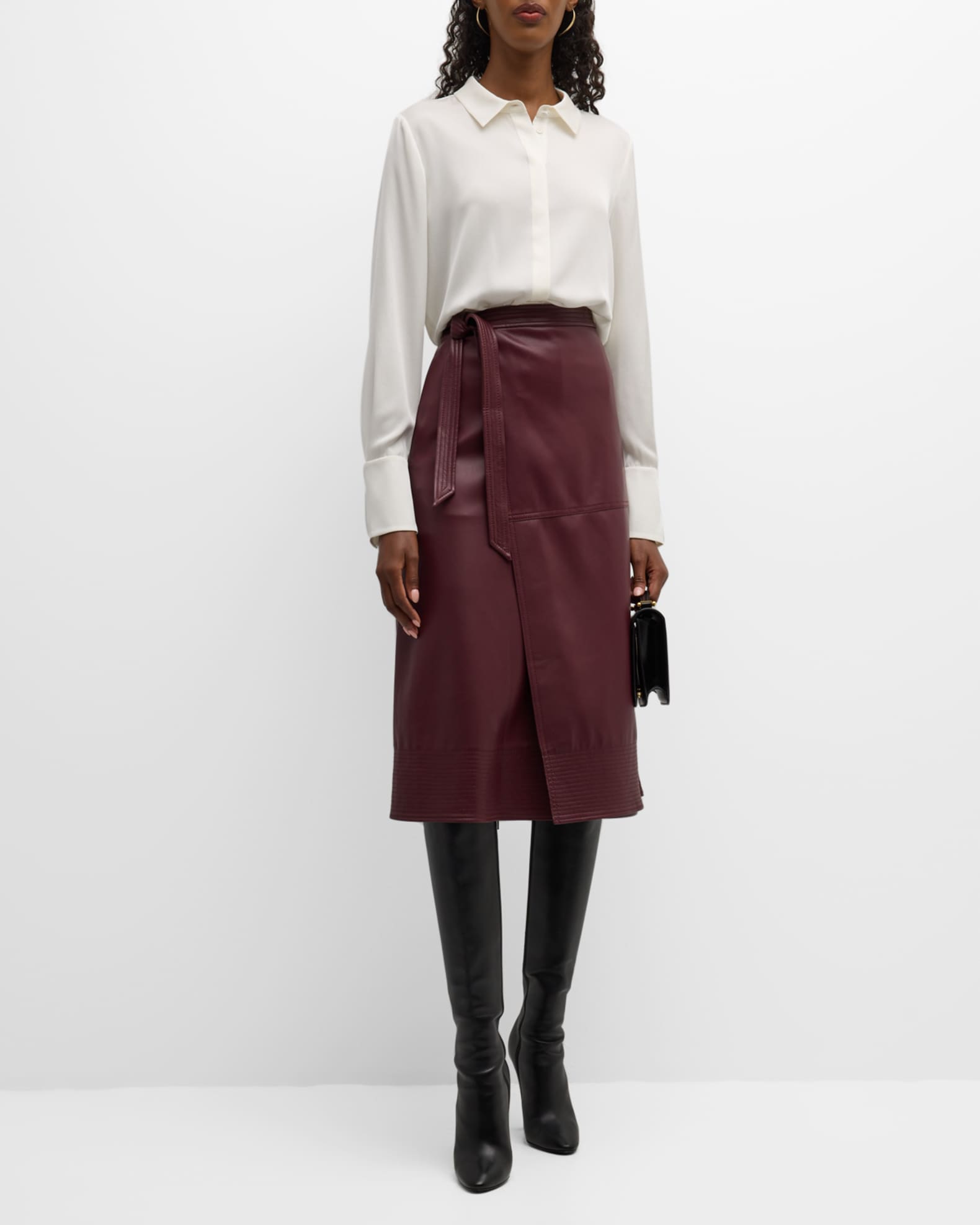 Kobi Halperin Larissa Split-Cuff Button-Down Blouse | Neiman Marcus