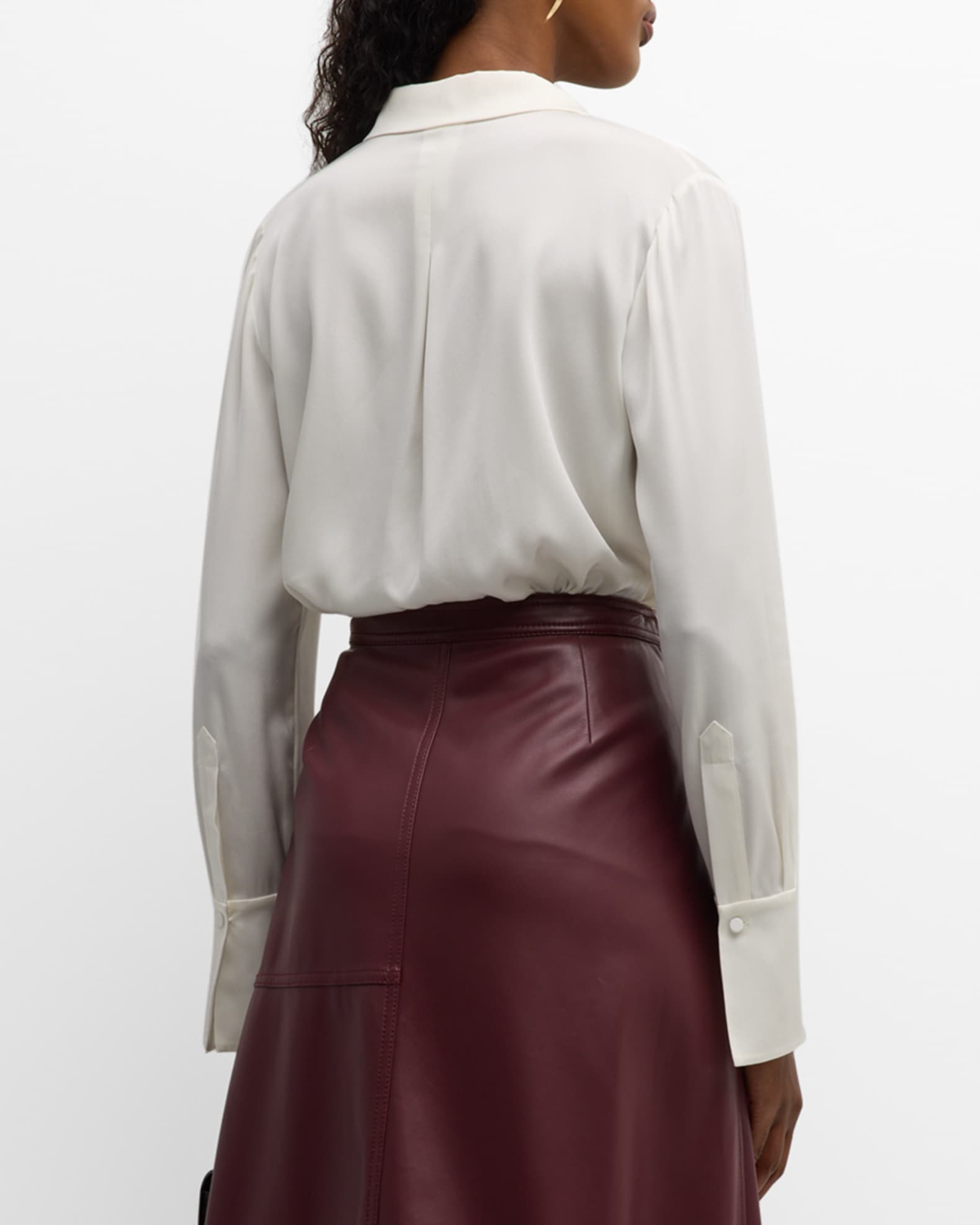 Kobi Halperin Larissa Split-Cuff Button-Down Blouse | Neiman Marcus