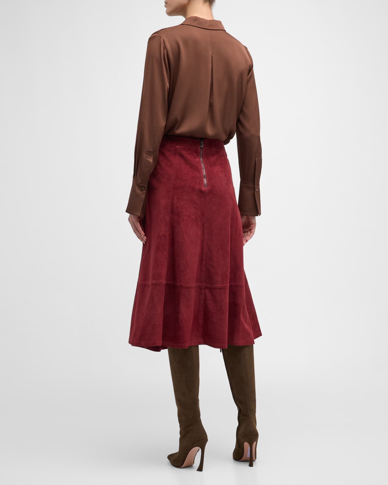 Kobi Halperin Larissa Split-Cuff Button-Down Blouse | Neiman Marcus