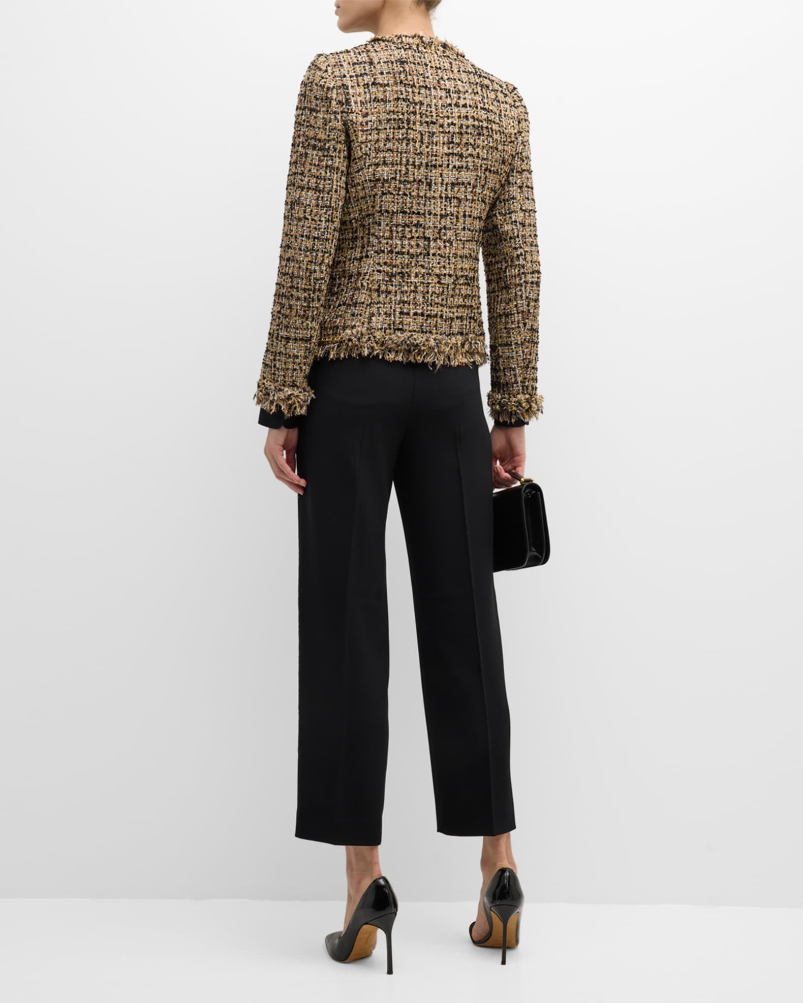 Kobi Halperin Lisa Chain-Trim Fringe Tweed Jacket | Neiman Marcus