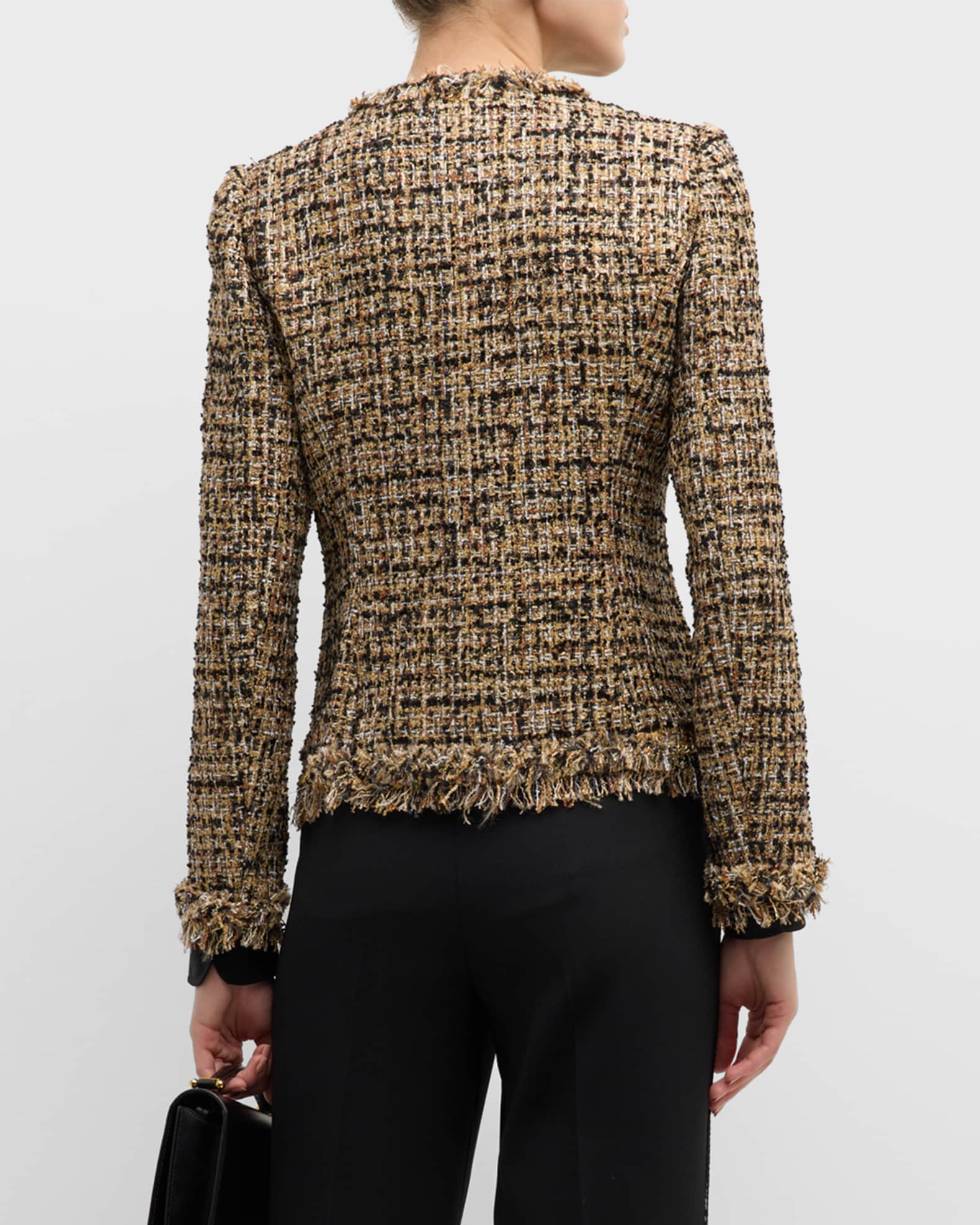 Kobi Halperin Lisa Chain-Trim Fringe Tweed Jacket | Neiman Marcus