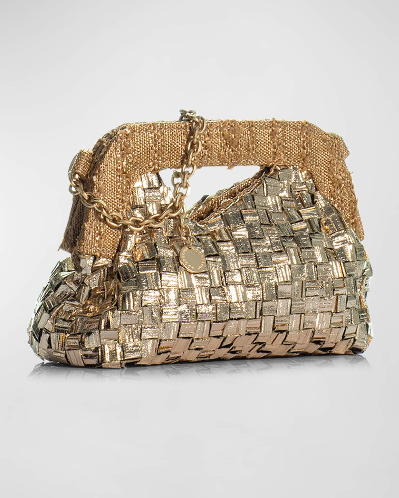 Kooreloo The Mini Mediterraneo Metallic Woven Clutch Bag | Neiman Marcus