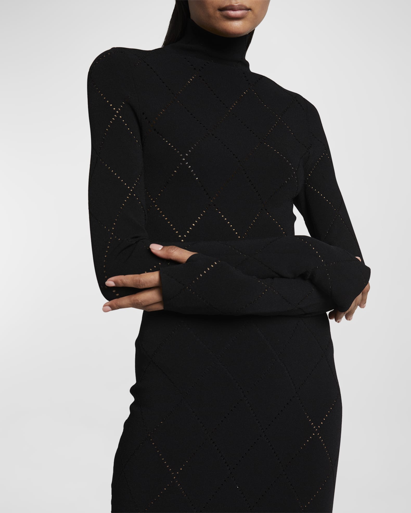 Proenza Schouler White Label Pointelle Diamonds Turtleneck Maxi Dress ...
