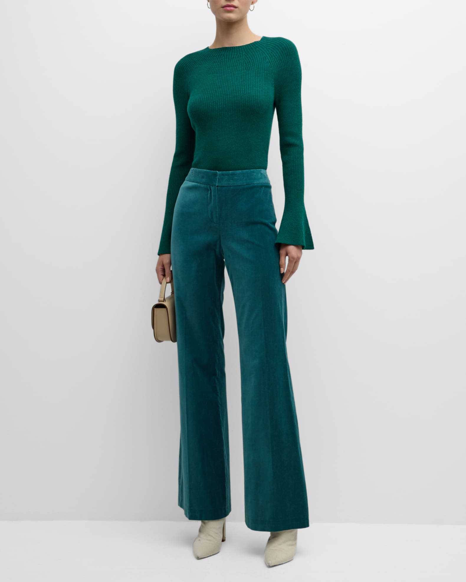 Kobi Halperin Nile Flared Velvet Pants | Neiman Marcus