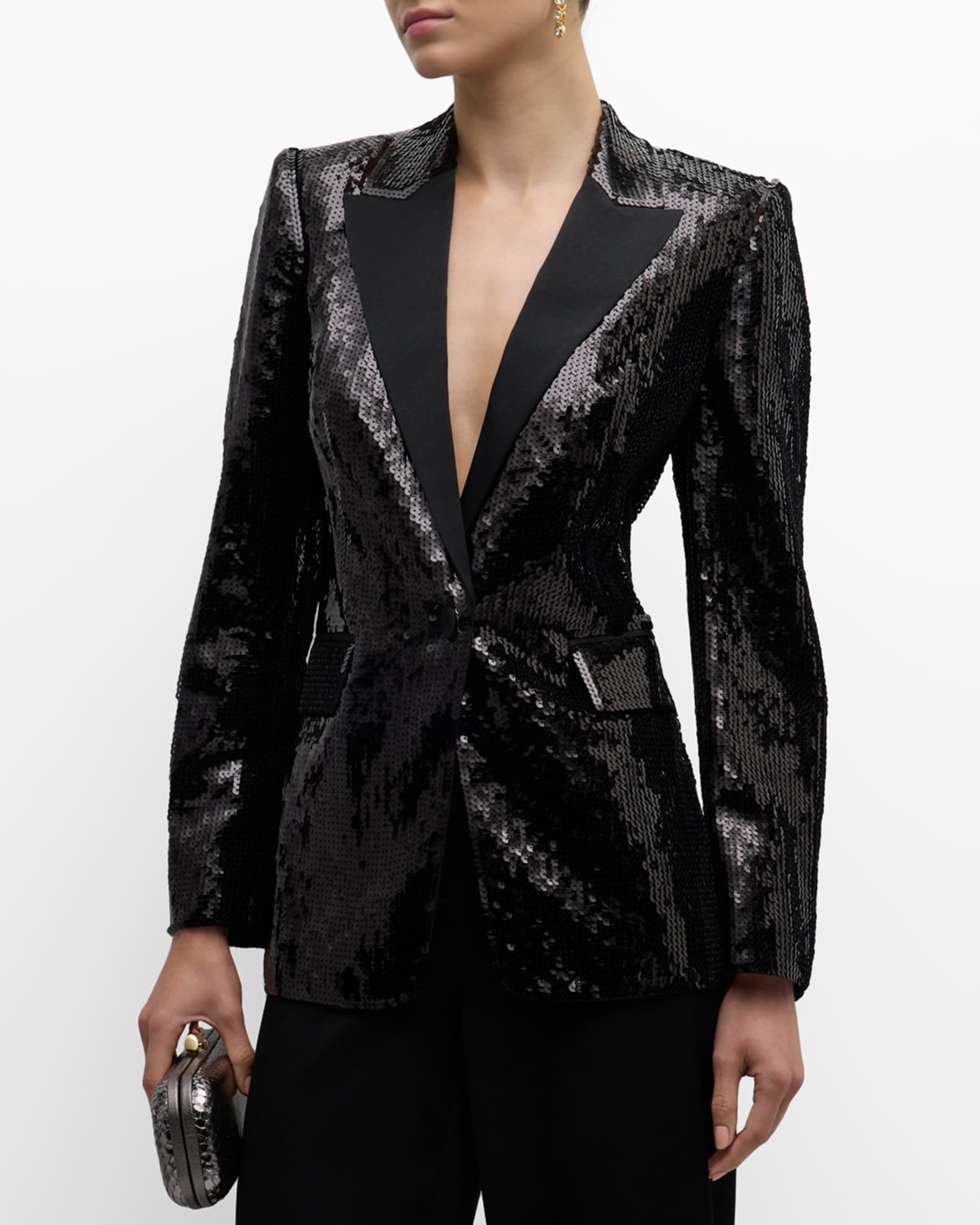 Kobi Halperin Shawn Sequin Single-Button Jacket | Neiman Marcus