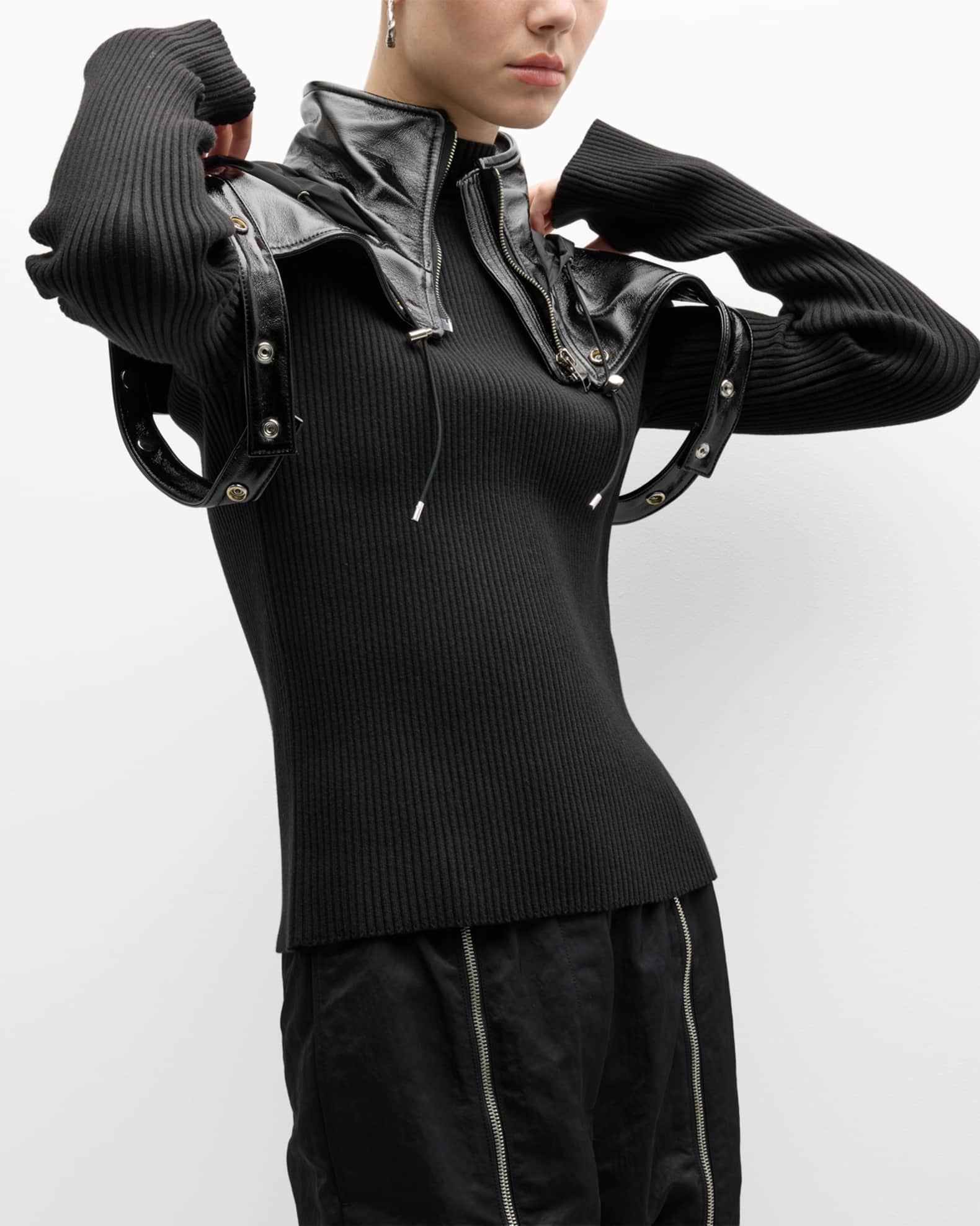 Studio Tomboy X Faux-Leather Modular Hood | Neiman Marcus
