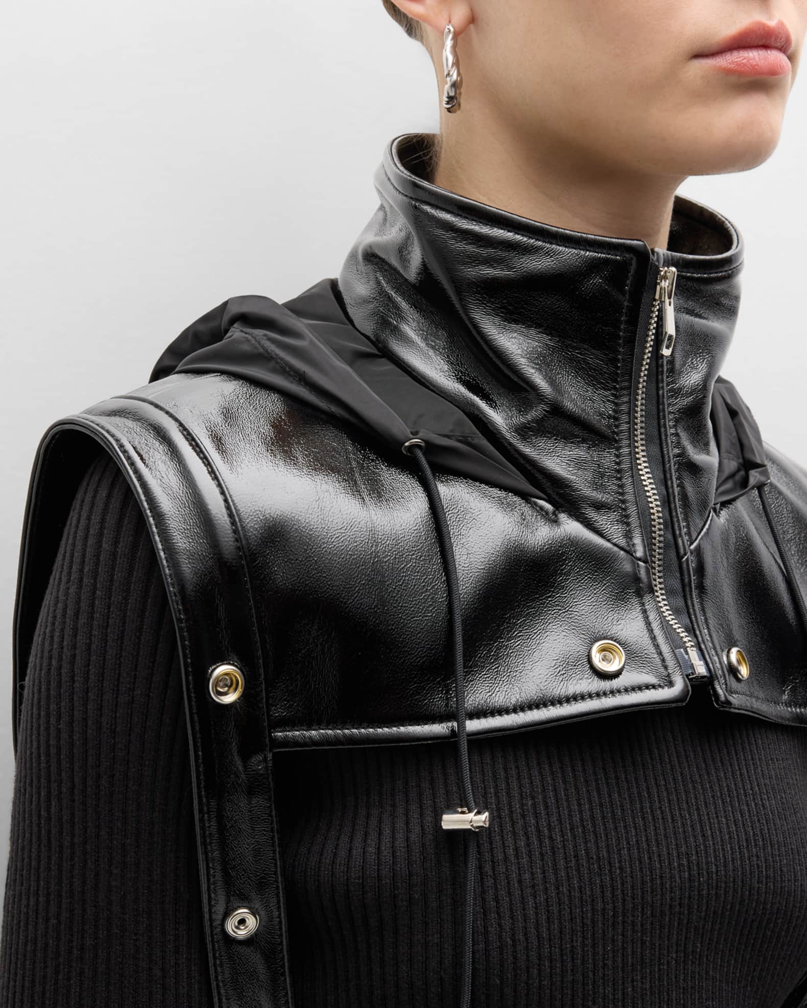 Studio Tomboy X Faux-Leather Modular Hood | Neiman Marcus