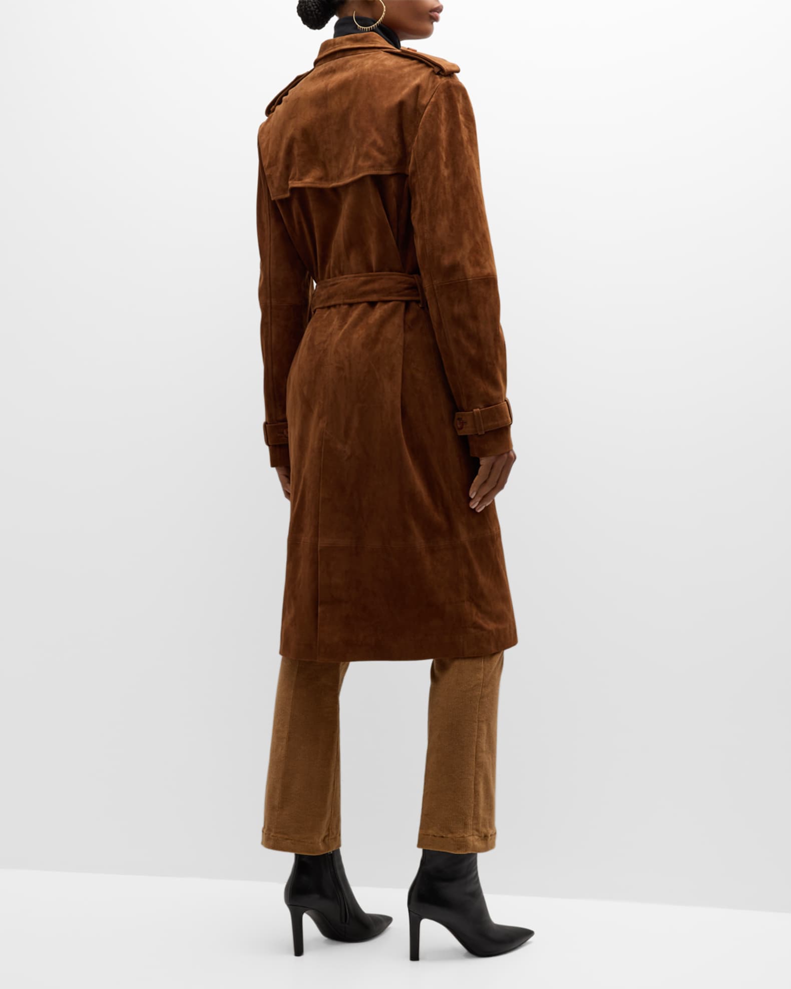 SPRWMN Suede Belted Trench Coat | Neiman Marcus