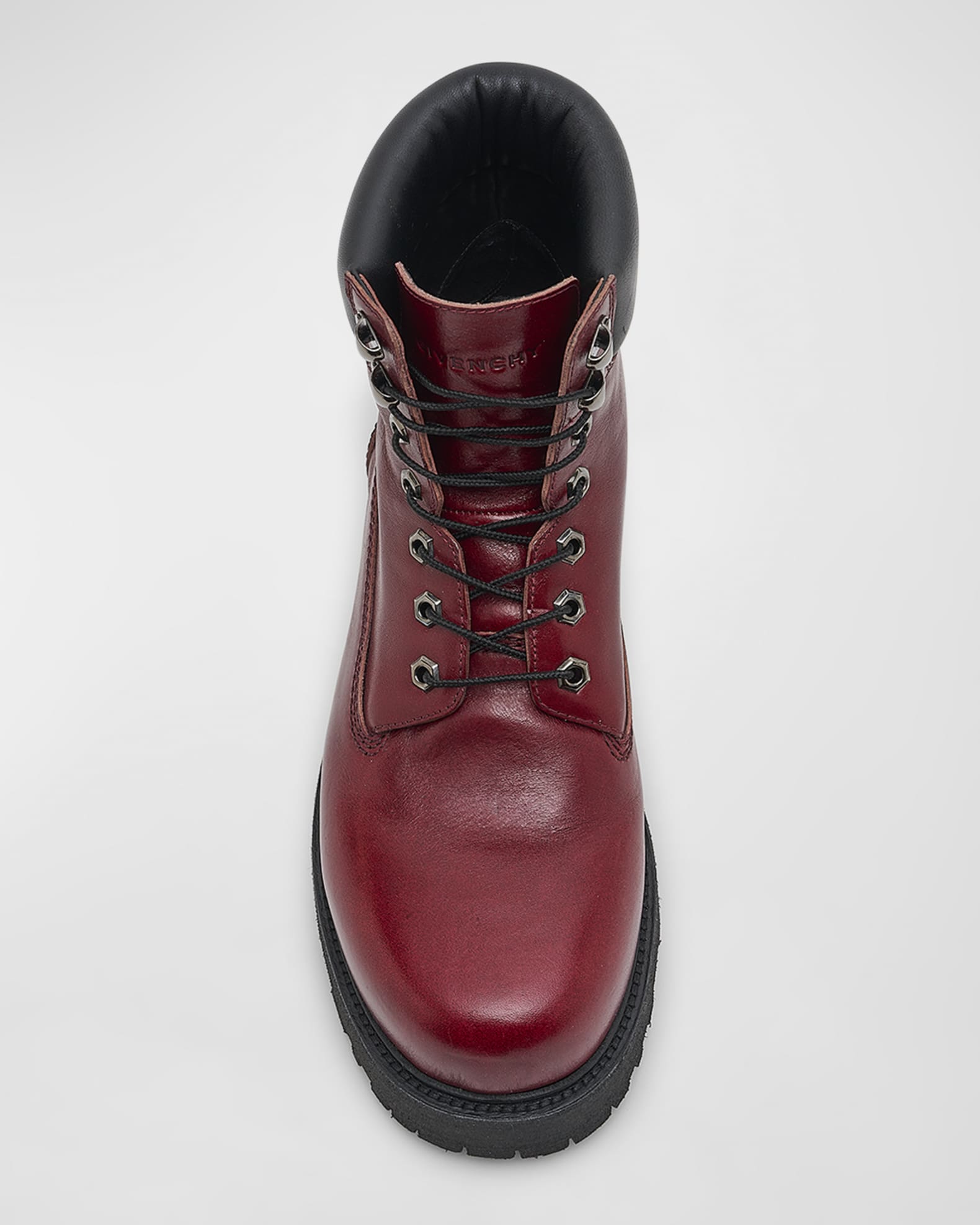 Givenchy Men's Show Leather Lace-Up Boots | Neiman Marcus