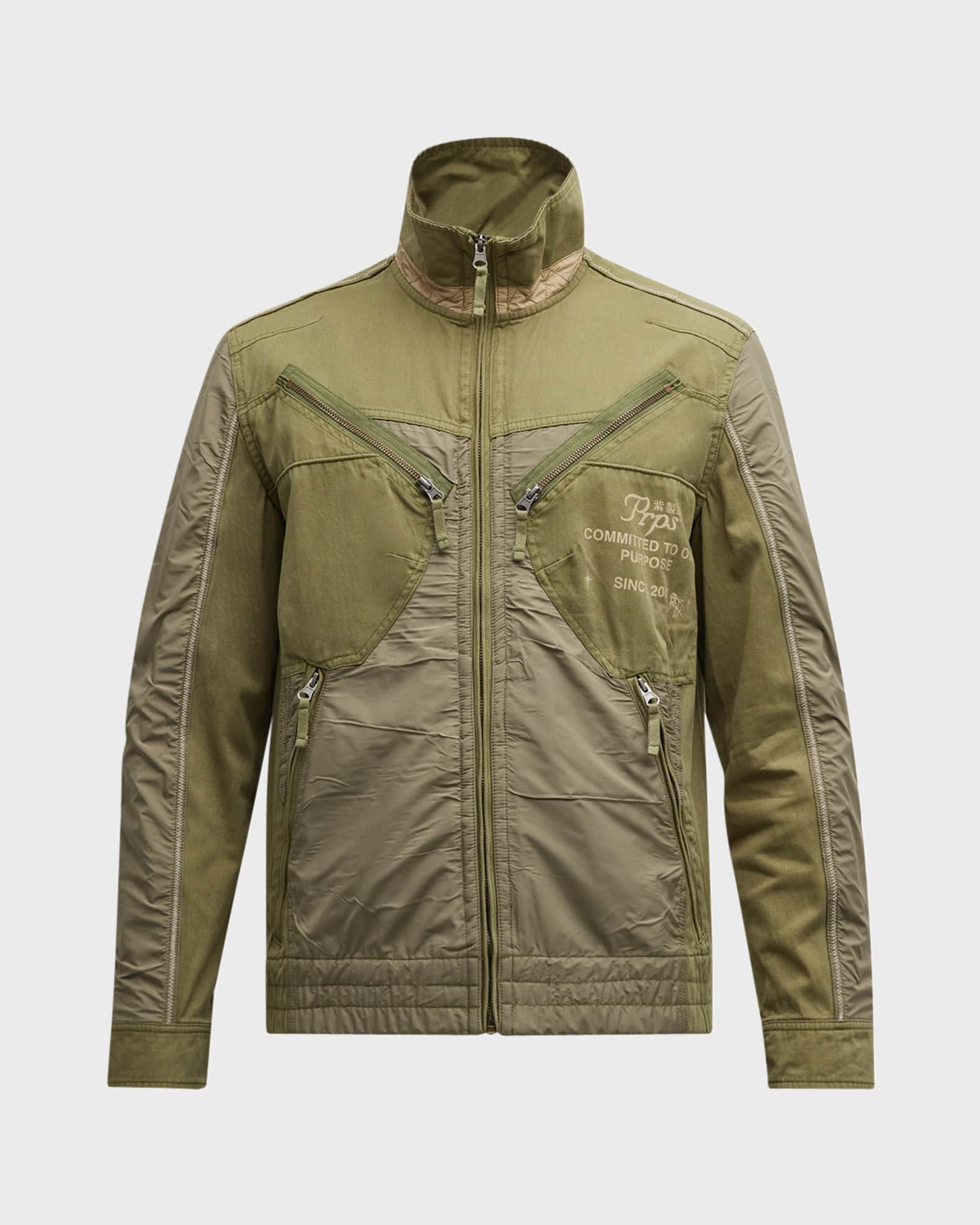 PRPS Men's Bear Cub Cotton Twill Track Jacket | Neiman Marcus