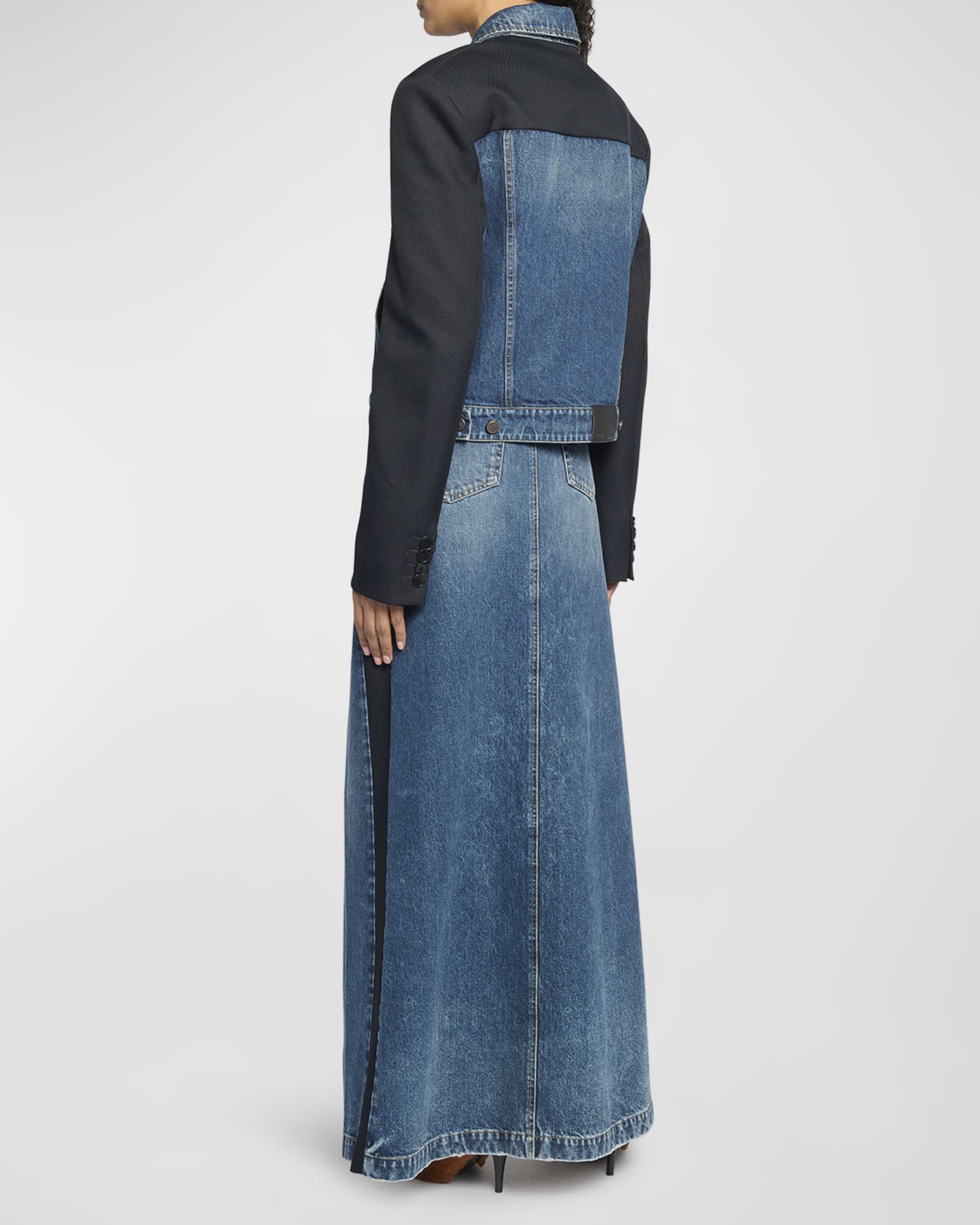 Stella McCartney Twill and Denim Paneled Jacket | Neiman Marcus
