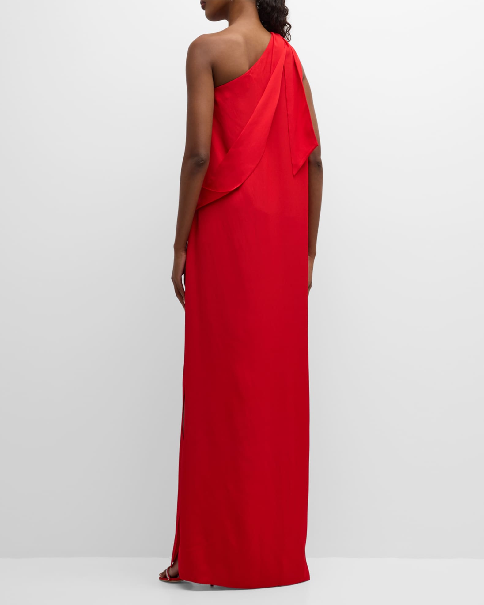 Stella McCartney One-Shoulder Draped Column Gown | Neiman Marcus