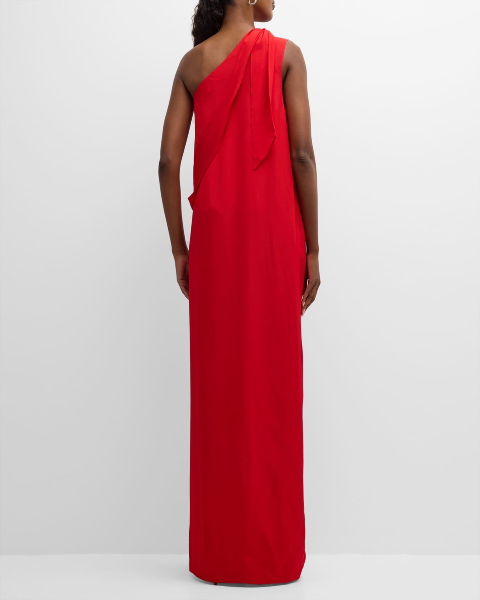 Stella McCartney One-Shoulder Draped Column Gown | Neiman Marcus