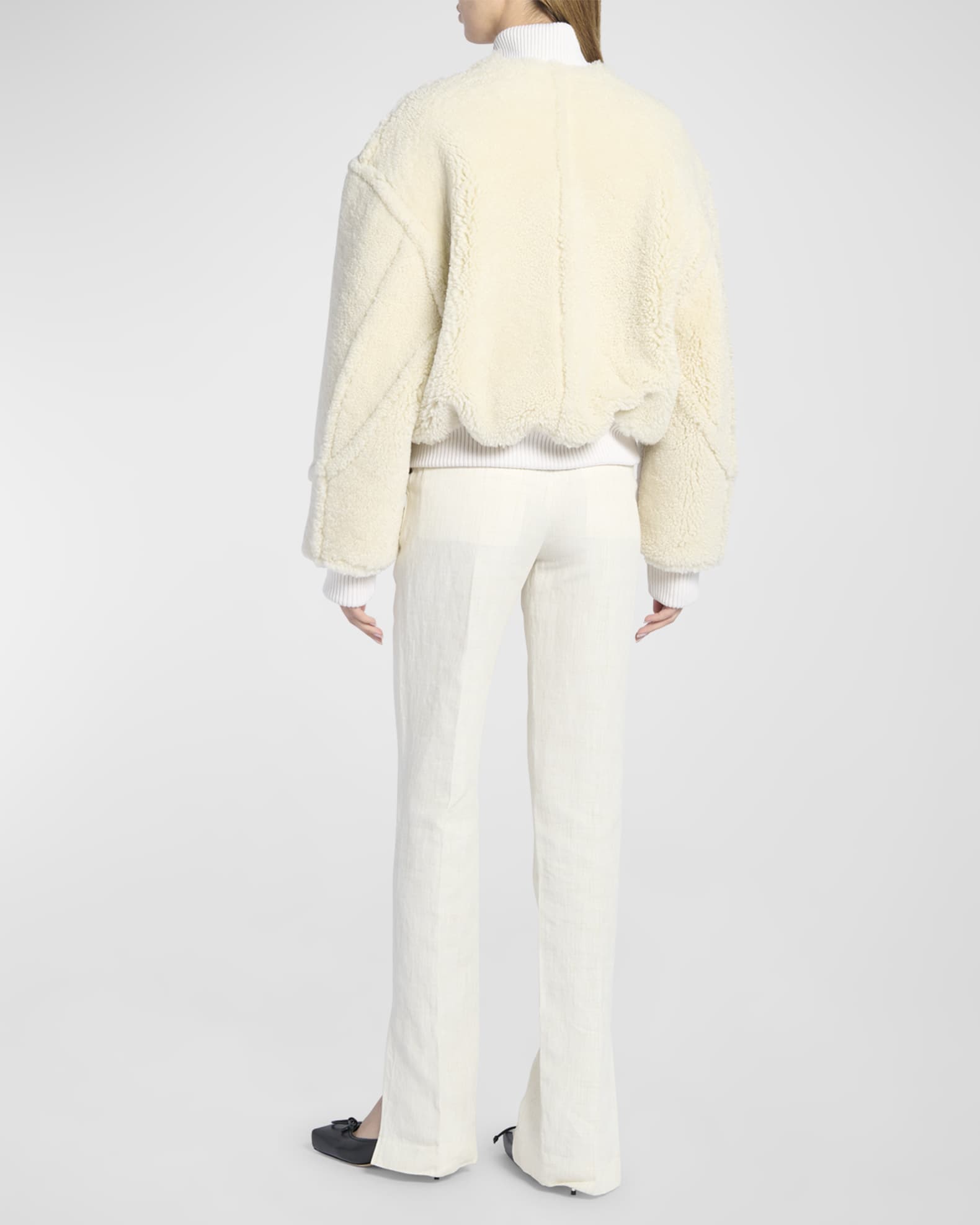 Jacquemus Pilou Sheep Shearling Bomber Jacket | Neiman Marcus