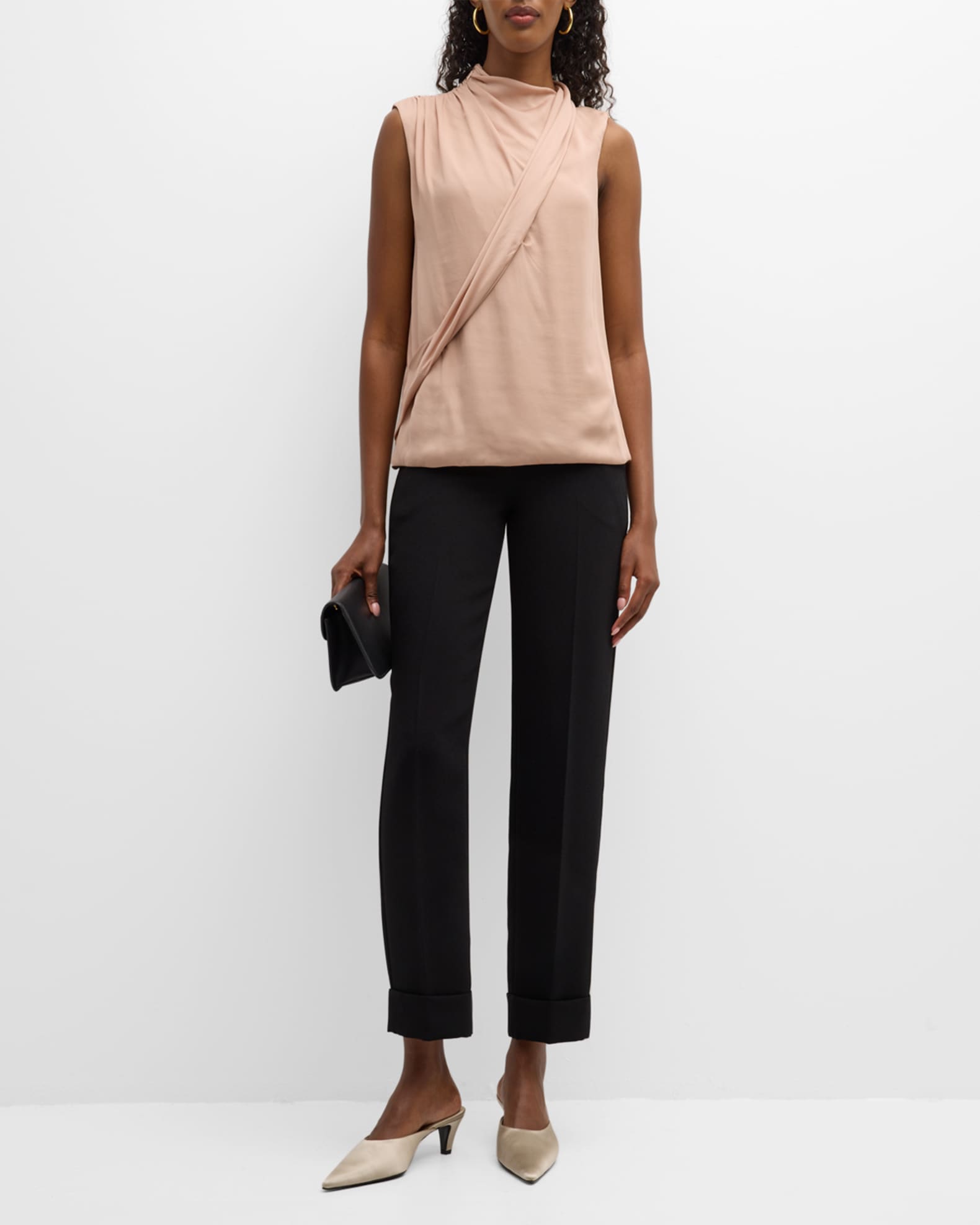 Giorgio Armani Silk Cross-Front Blouse | Neiman Marcus