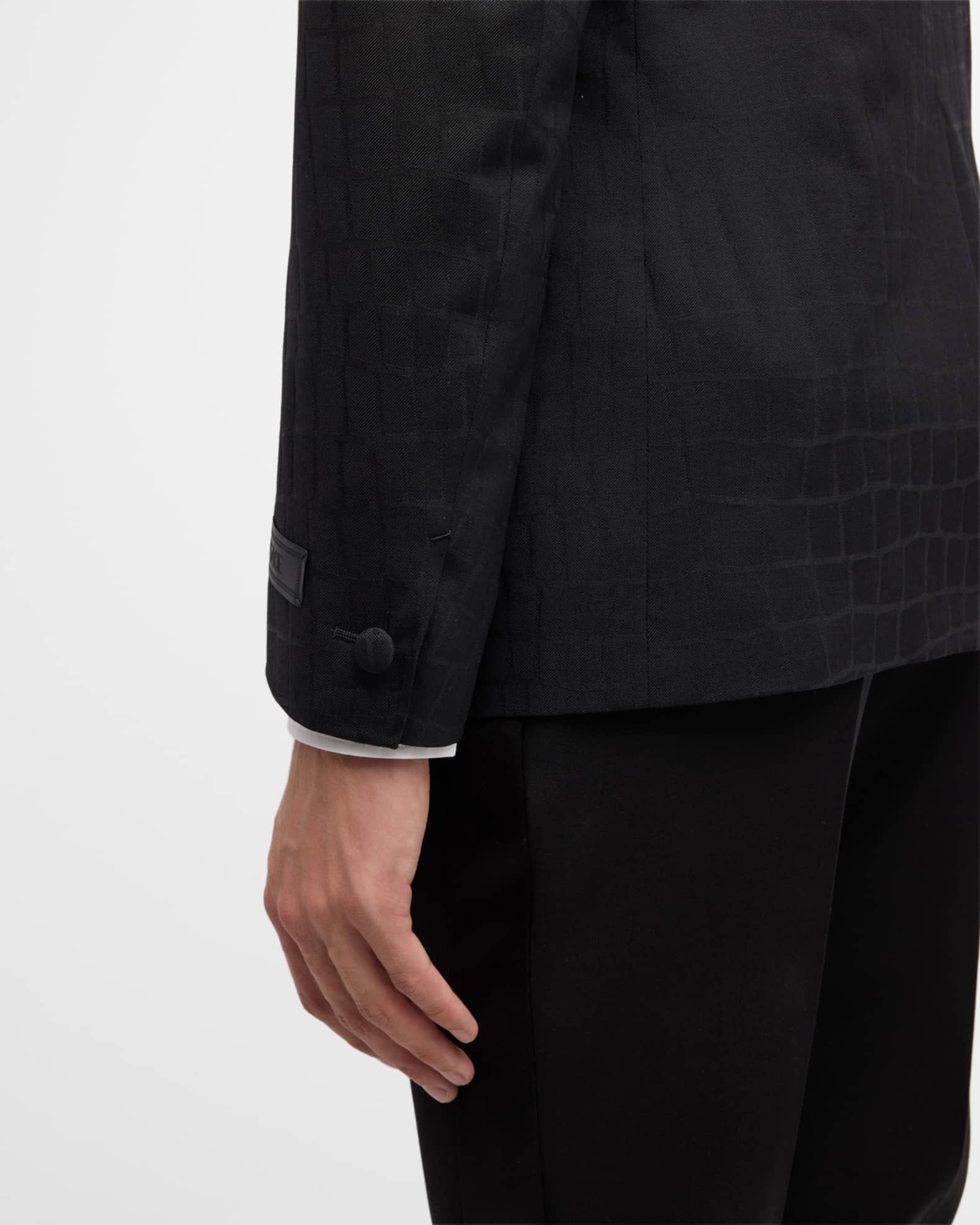 Versace Men's Crocodile Jacquard Tuxedo Jacket | Neiman Marcus