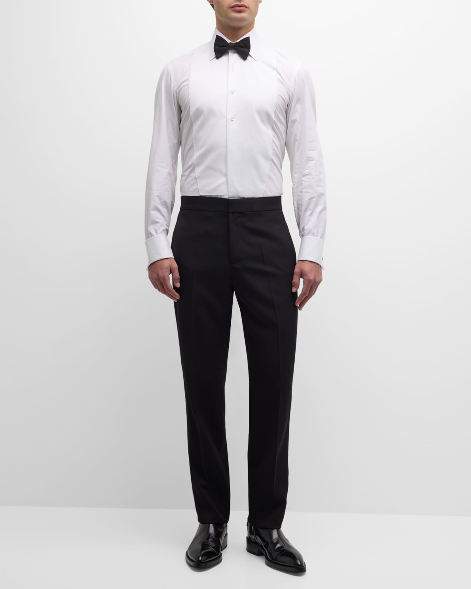 Versace Men's Basic Wool Tuxedo Pants | Neiman Marcus