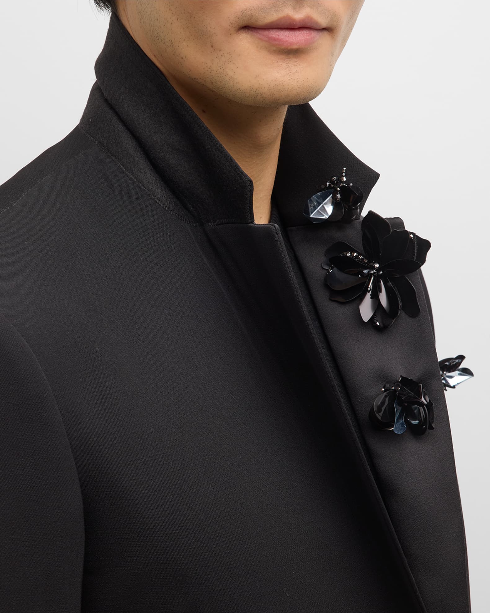 Versace Men's Tuxedo Jacket with Floral Appliques | Neiman Marcus