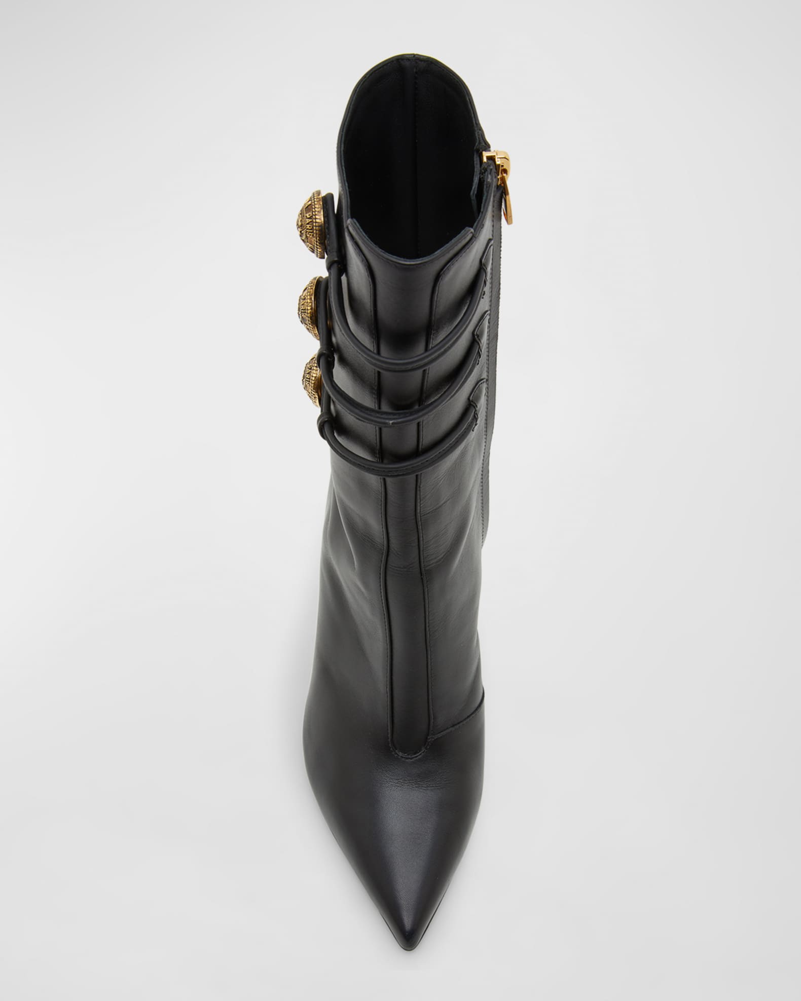 Balmain Alma Leather Button-Trio Booties | Neiman Marcus